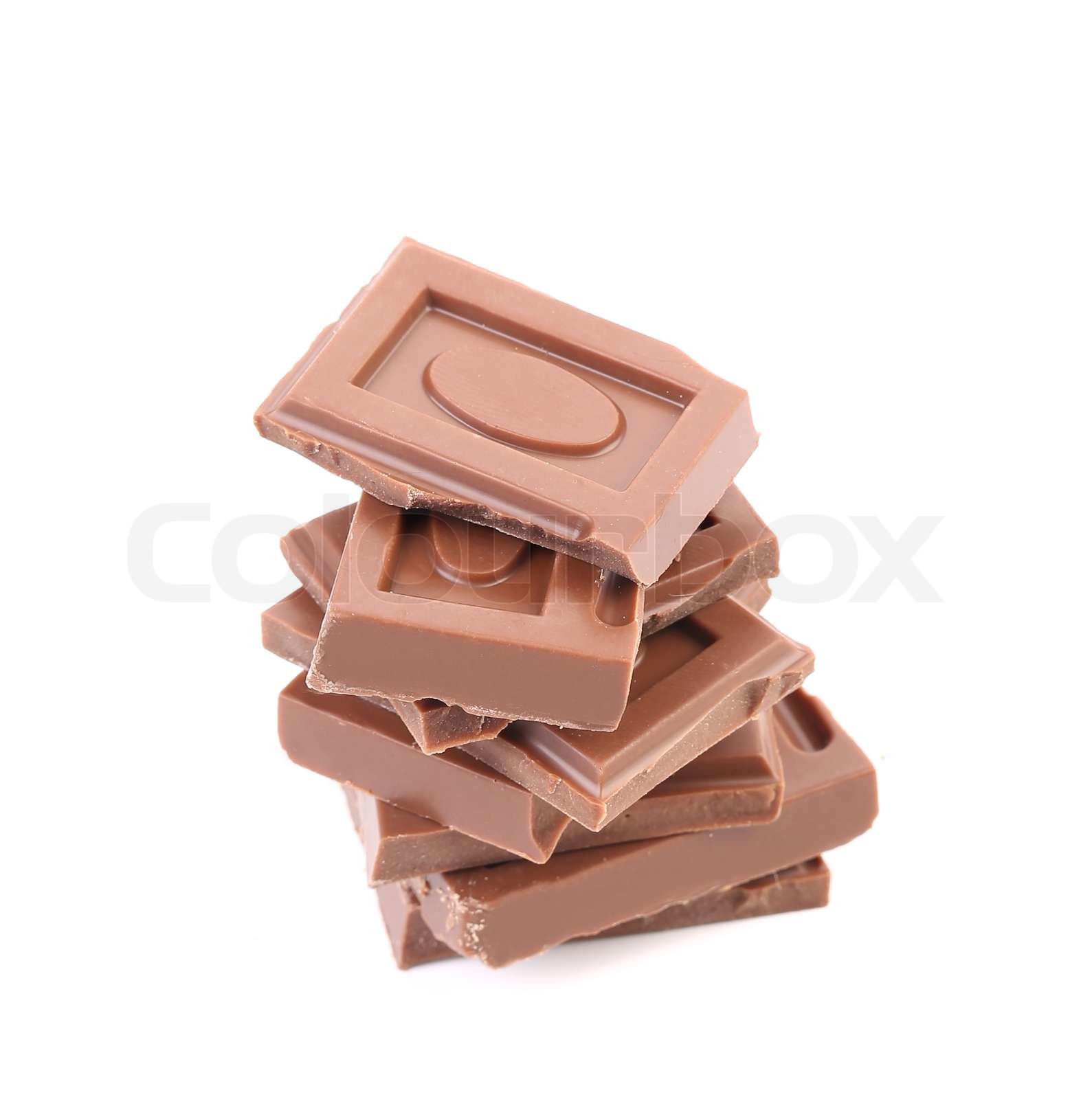 Stack of chocolate bars. | Stock image | Colourbox