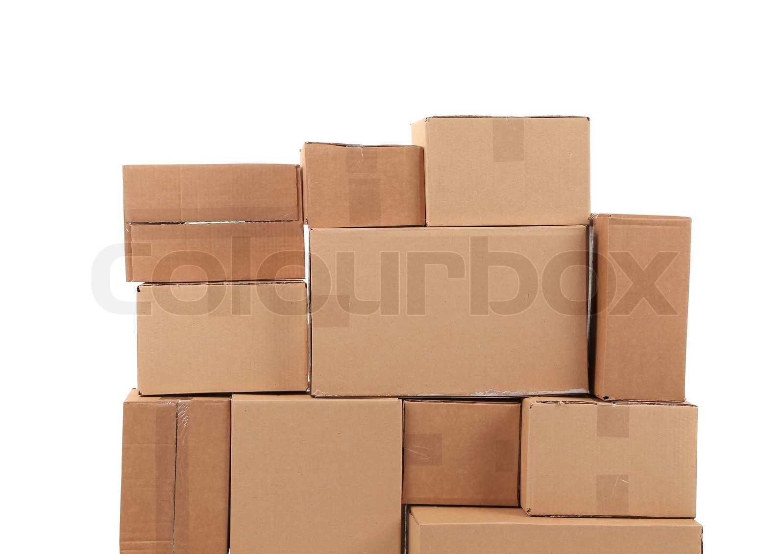 Stacks of cardboard boxes. | Stock image | Colourbox
