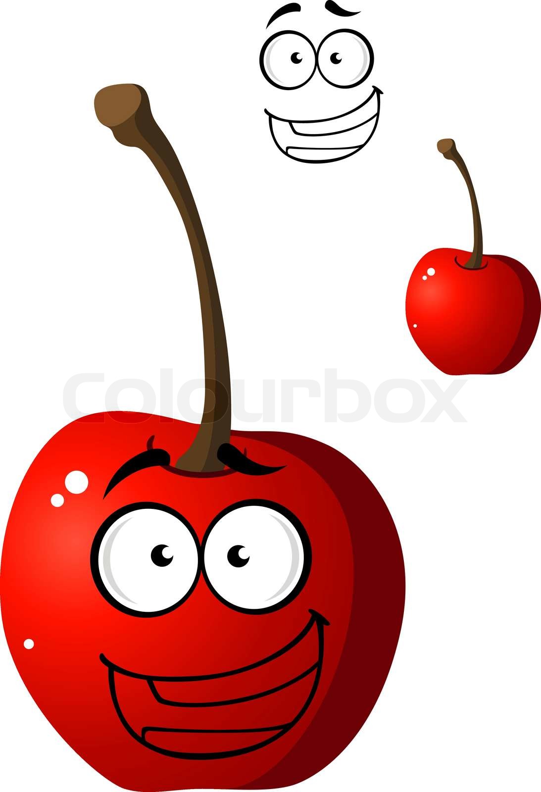 reif rot glücklich kleine Cartoon-Kirsche | Stock-Vektor | Colourbox