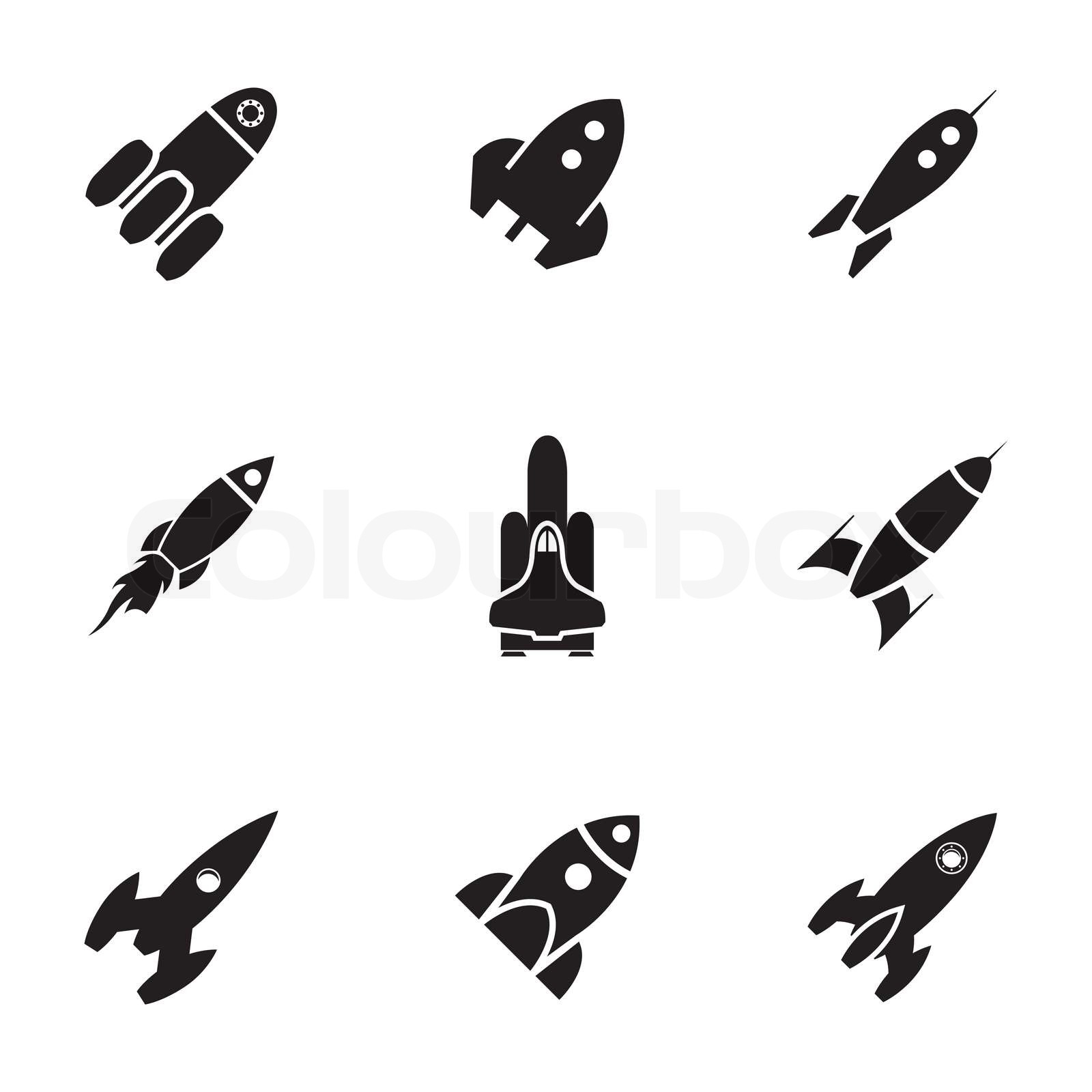 Vektor schwarze Rakete Icons set | Stock-Vektor | Colourbox