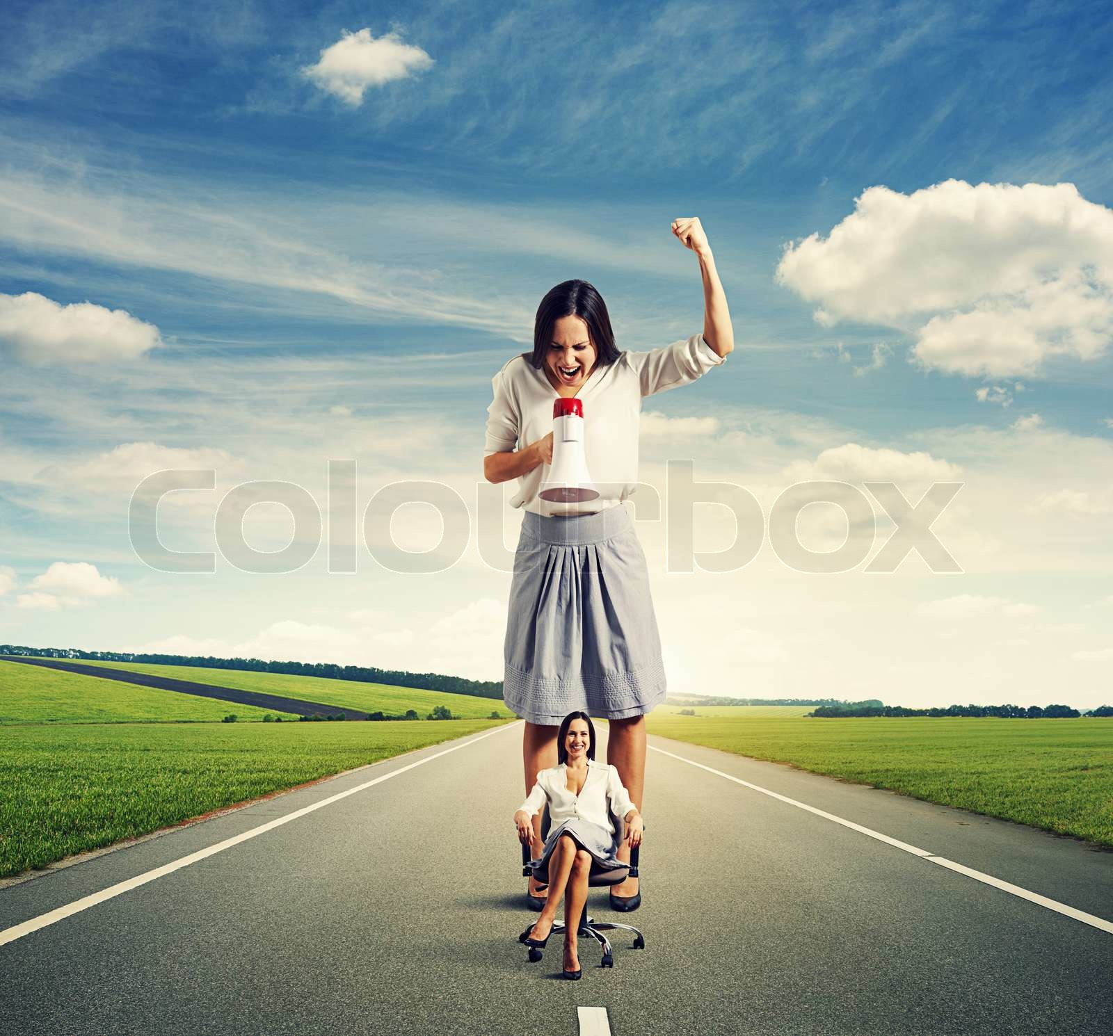 discontented woman and smiley woman | Stock image | Colourbox