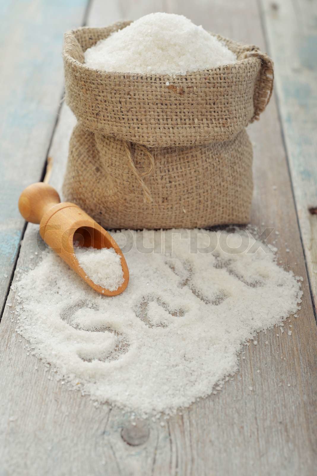 Sea salt in sack | Stock image | Colourbox