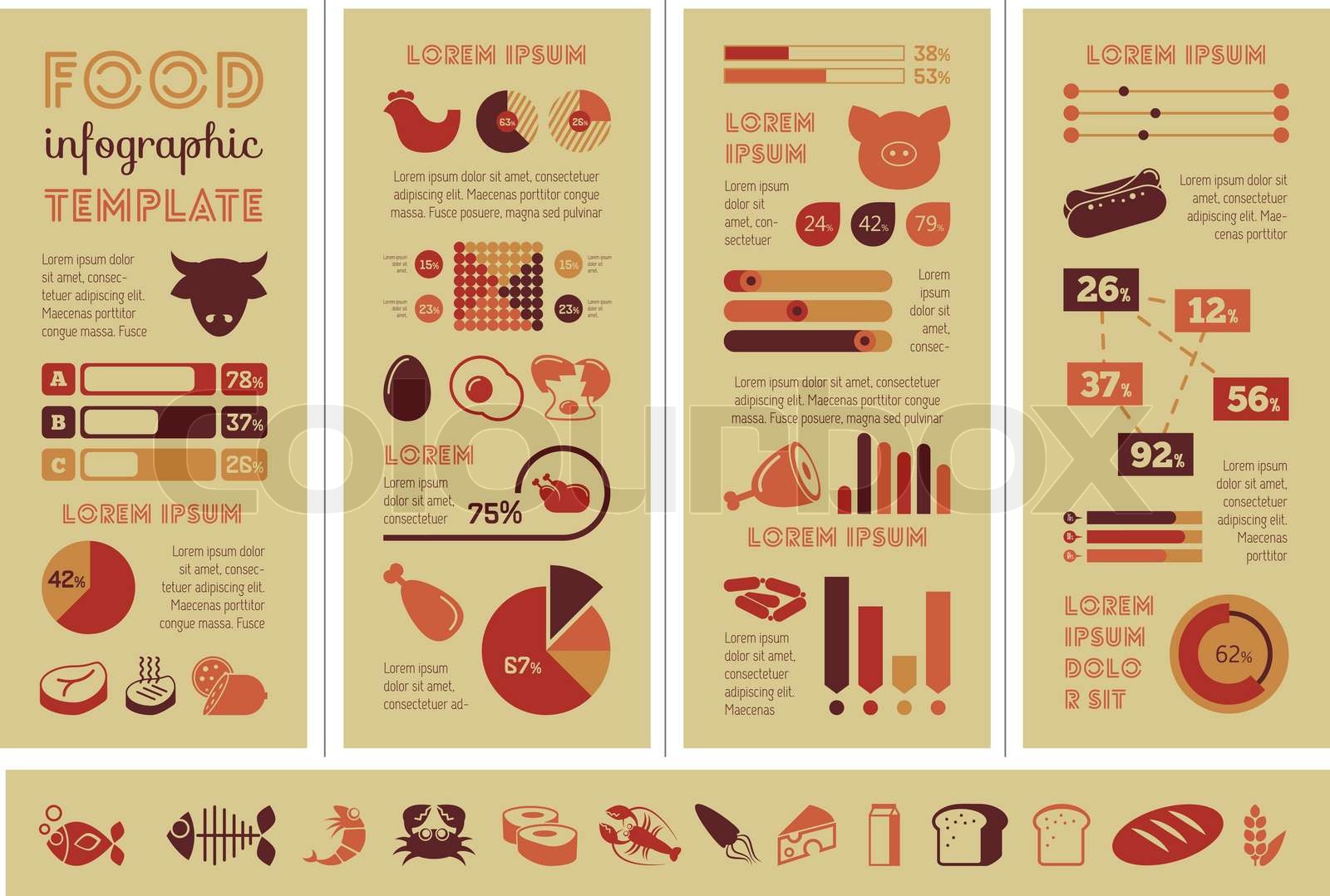 Food Infographic Template. | Stock vector | Colourbox