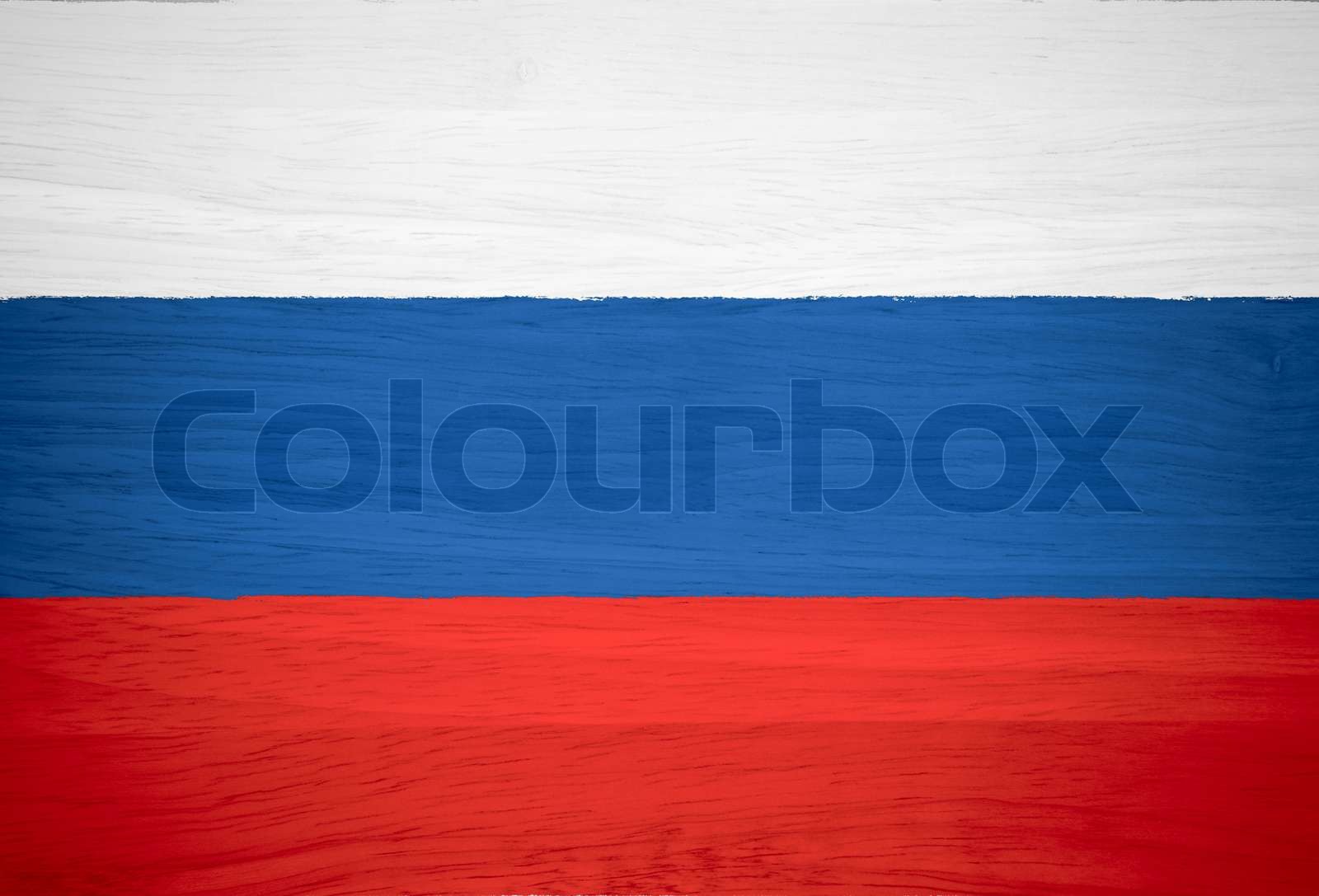 Russia flag on wood texture | Stock image | Colourbox