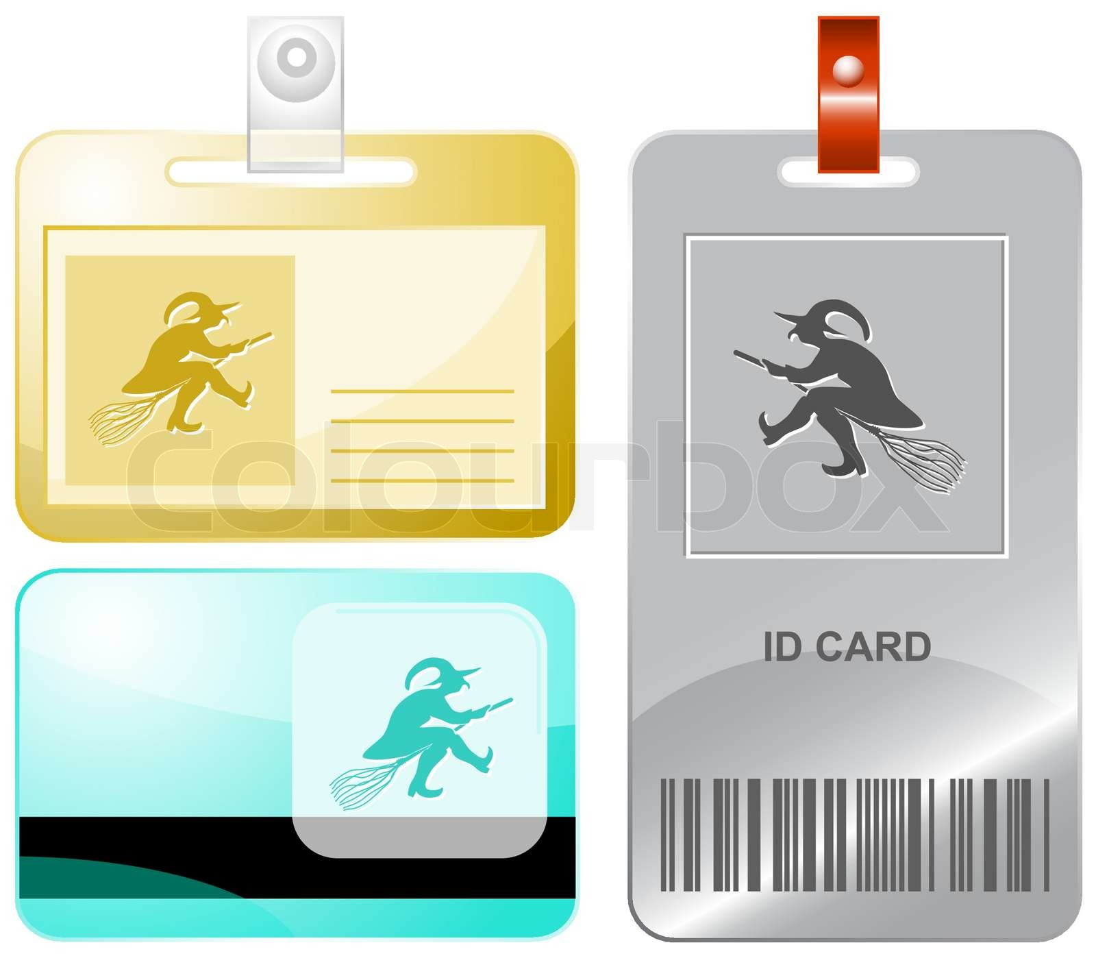 Witch. Vector id cards. | Stock vector | Colourbox