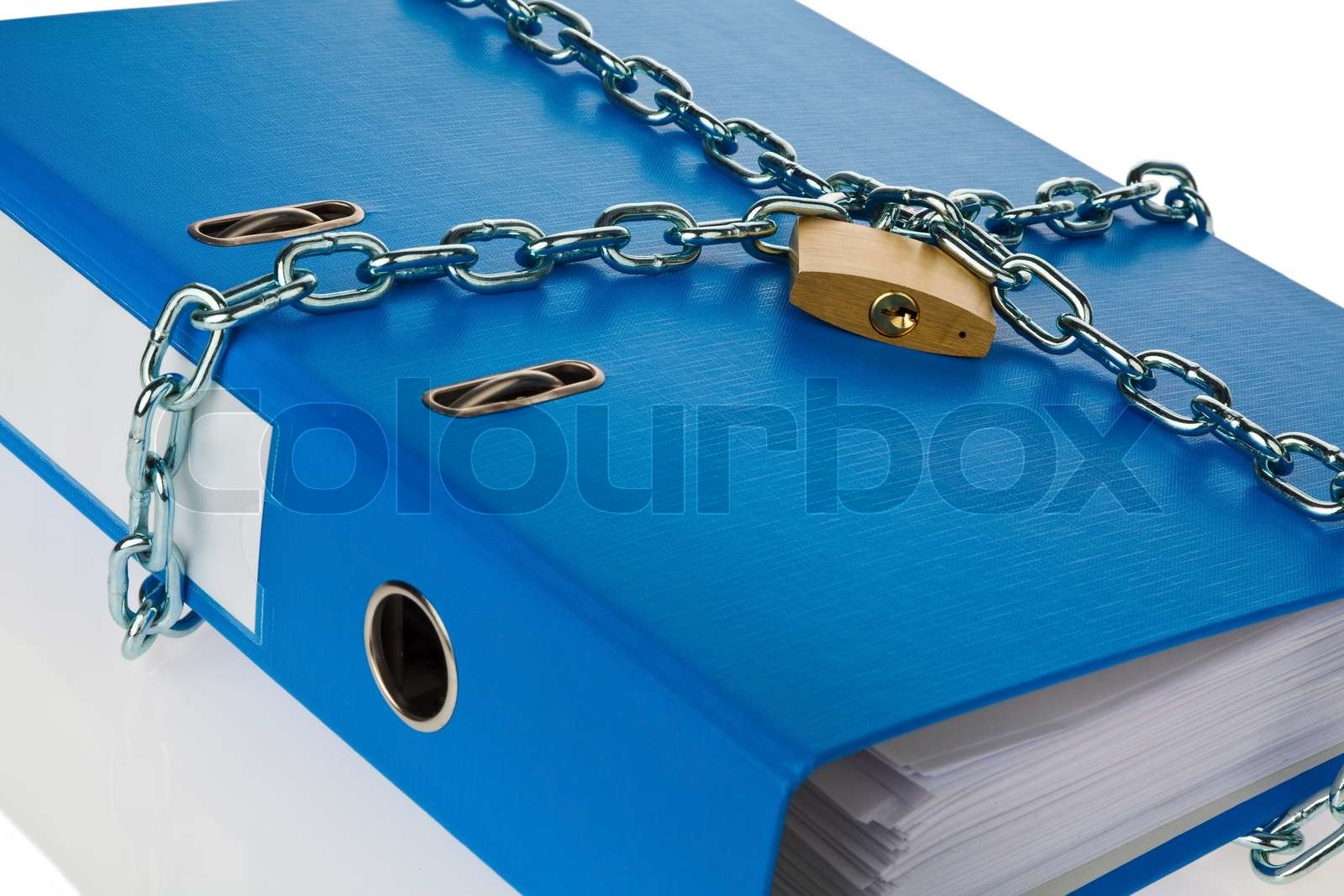 closed file folder with chain | Stock image | Colourbox