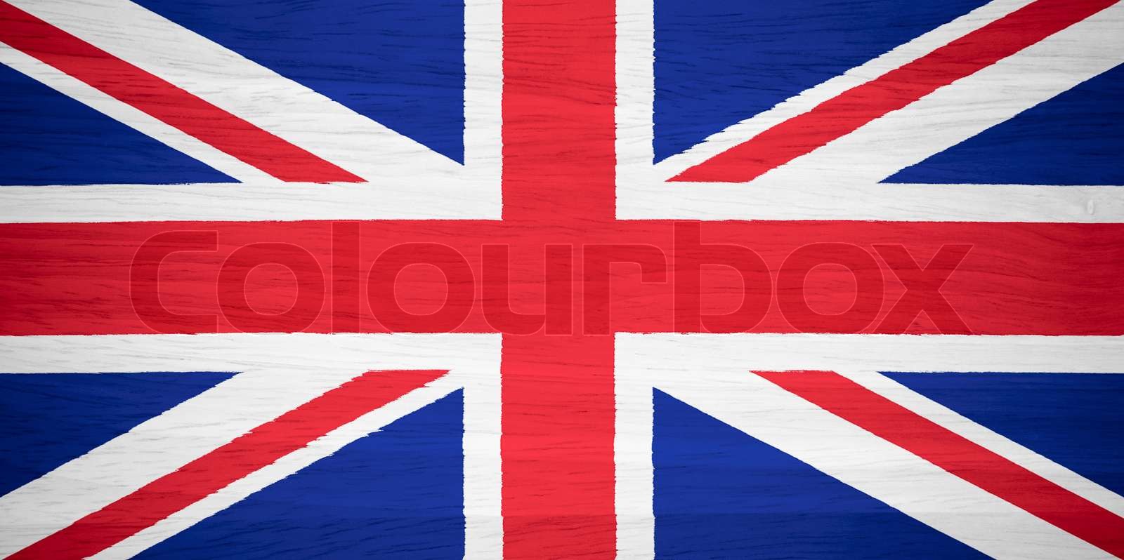 UK flag on wood texture | Stock image | Colourbox