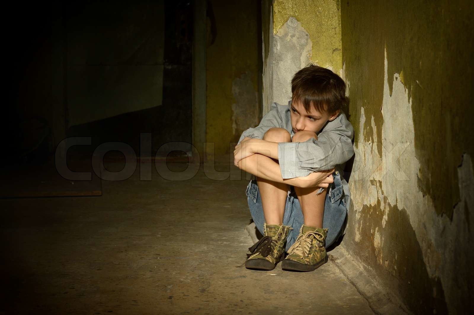 Lonely little boy | Stock image | Colourbox