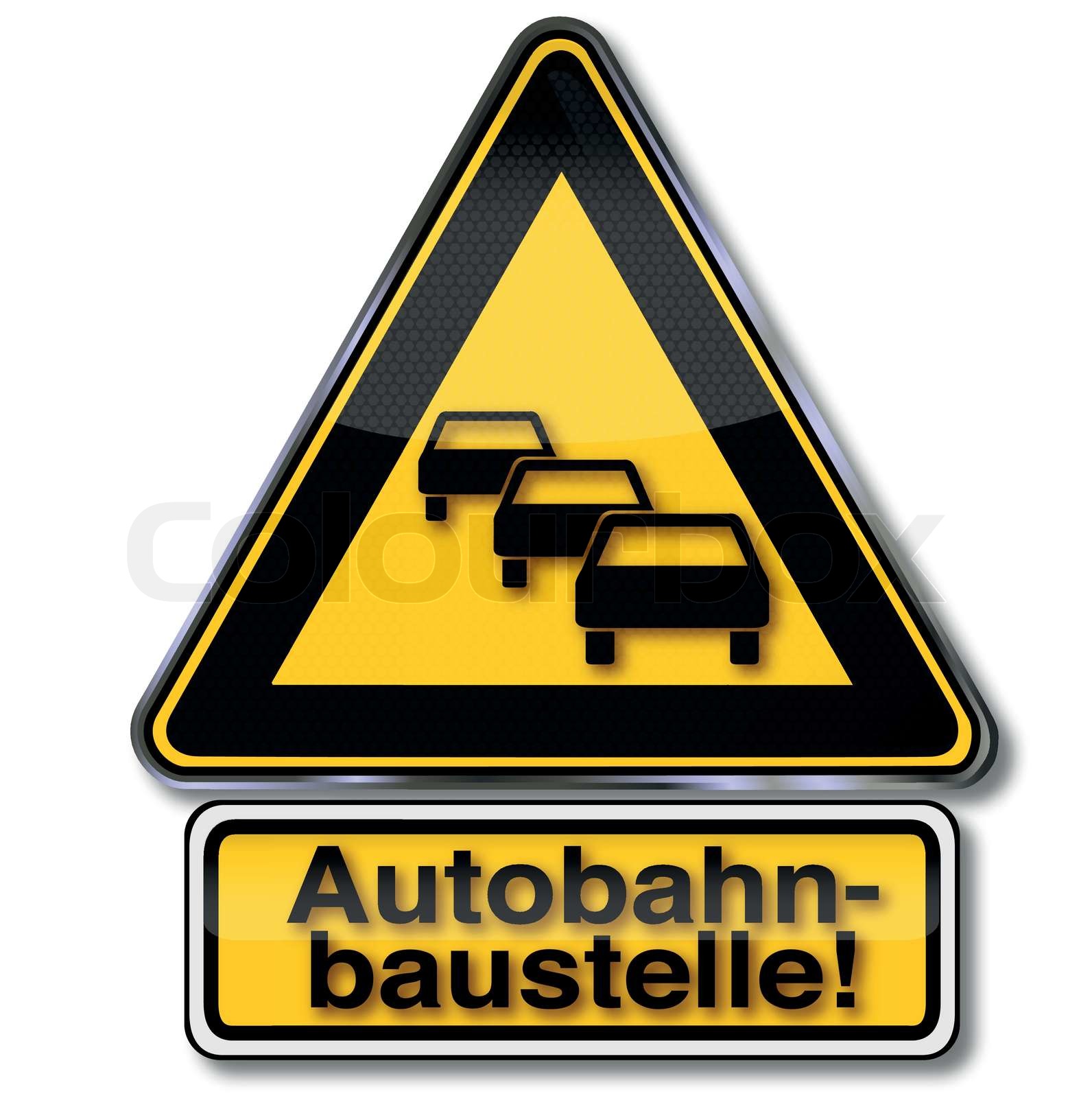 "Verkehrsschild Autobahnbaustelle" | Stock-Vektor | Colourbox