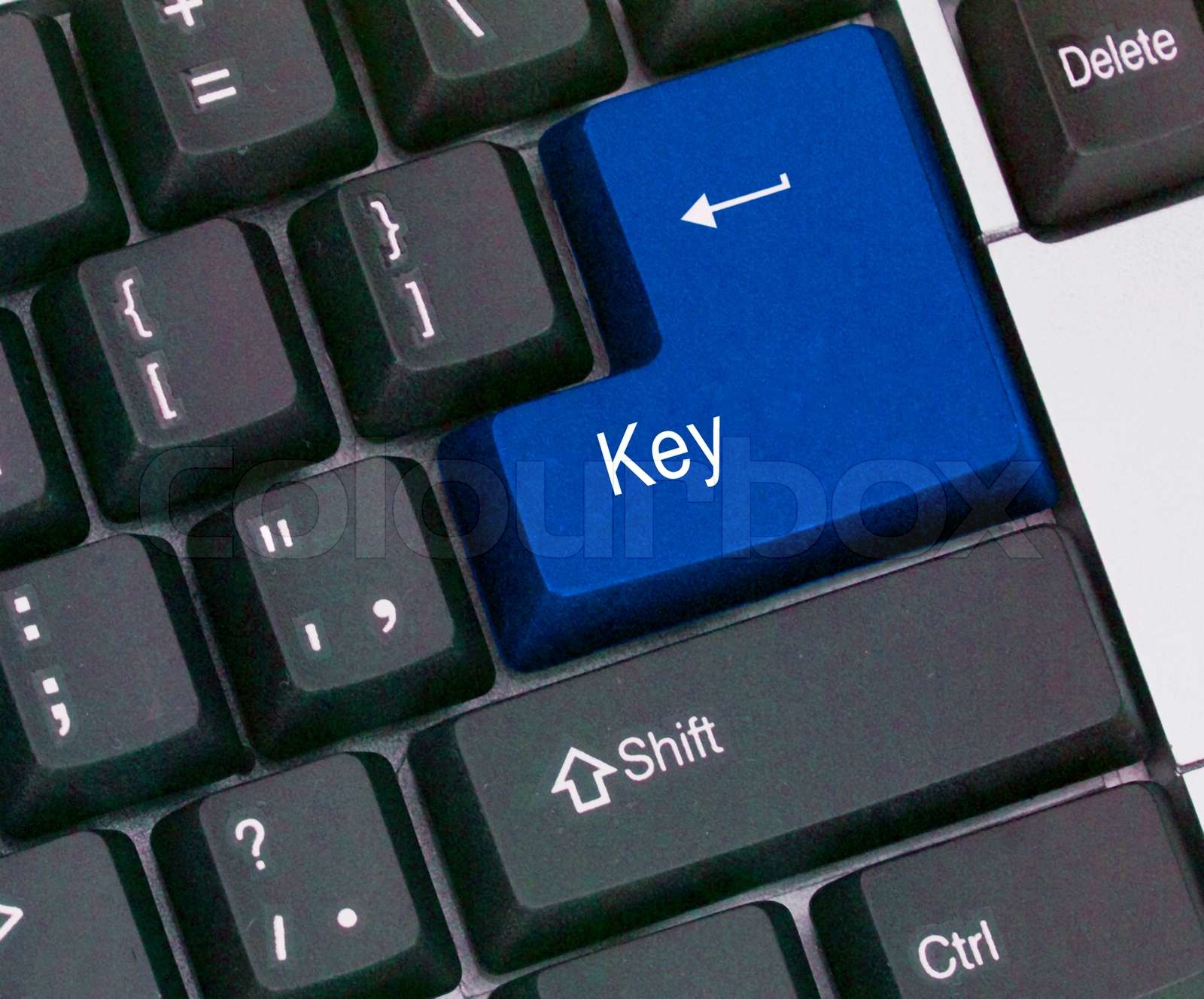 Keyboard with blue key | Stock image | Colourbox