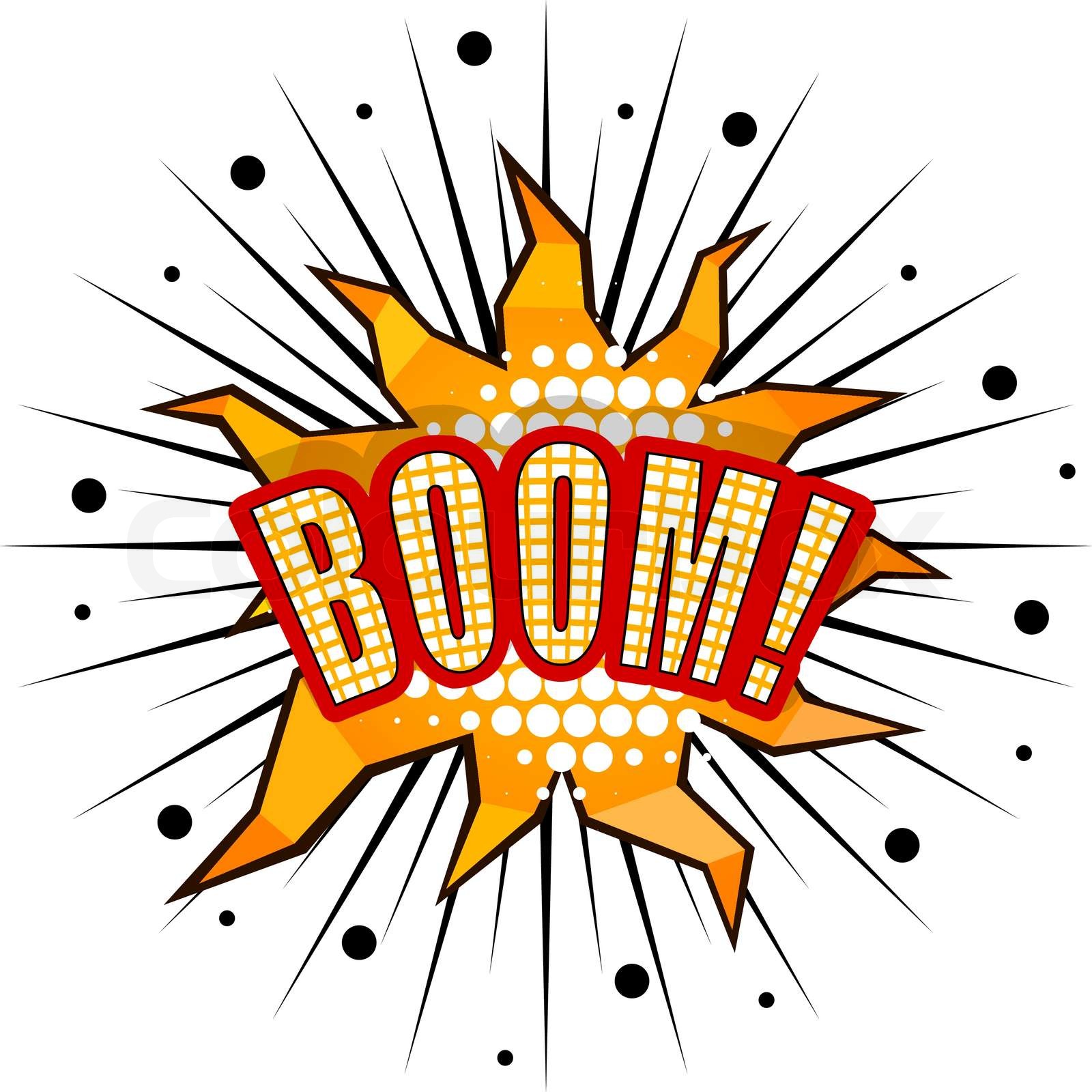 Cartoon boom with rays | Stock vector | Colourbox