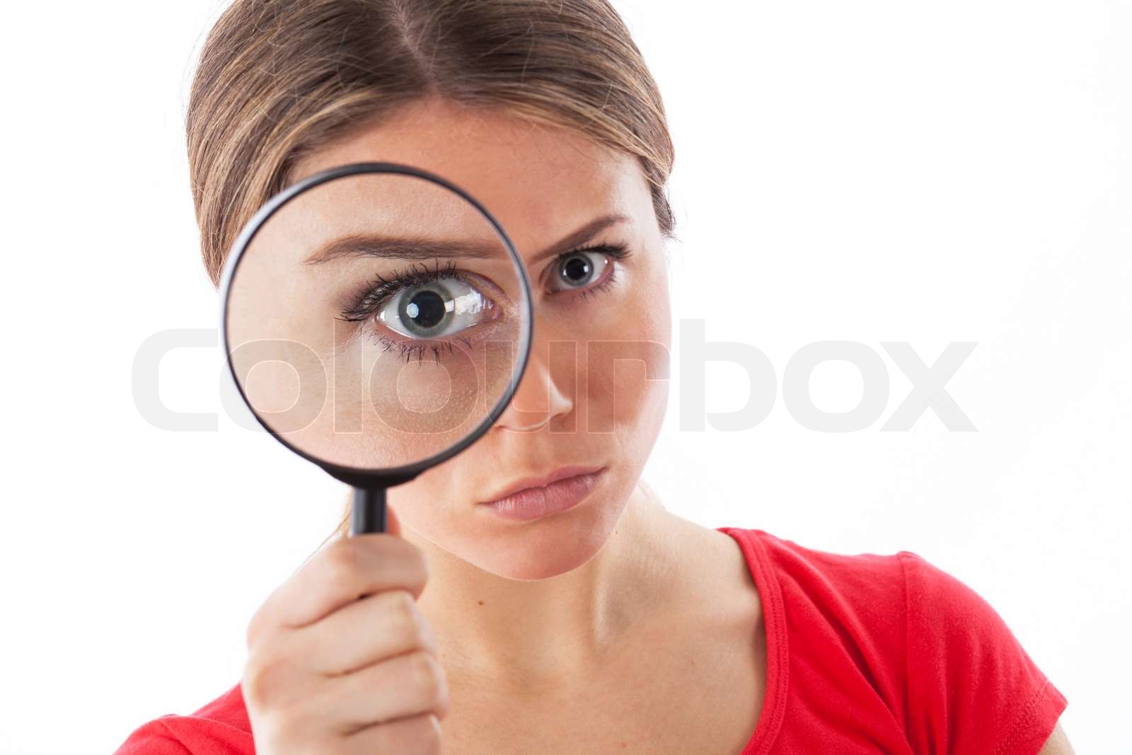 Mädchen mit Lupe | Stock Bild | Colourbox