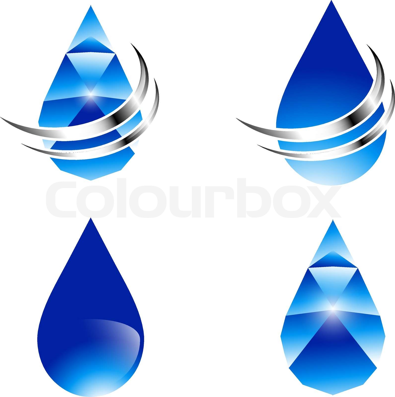 Abstract Water Drop Set | Stock vector | Colourbox