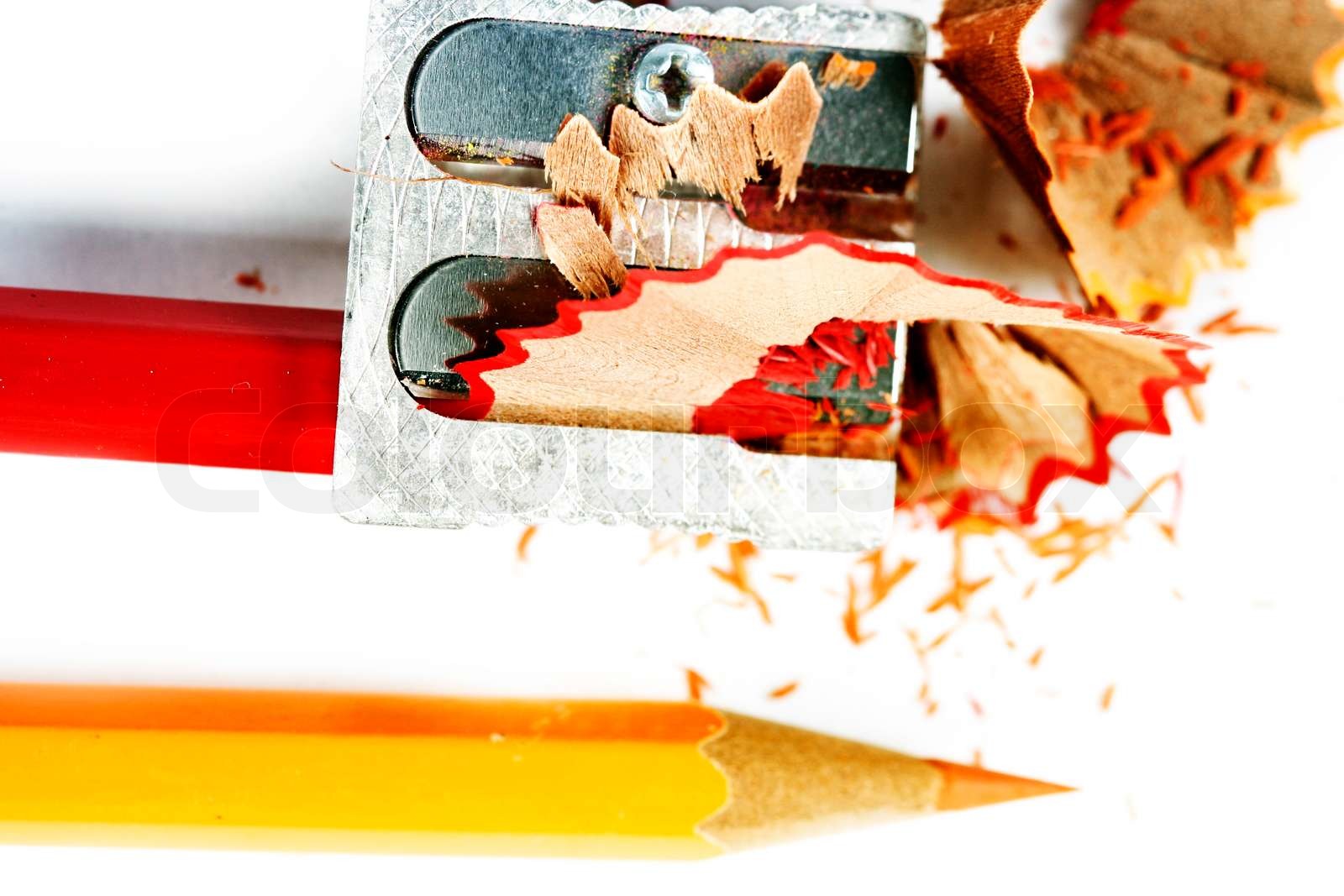 Bleistift und Anspitzer | Stock Bild | Colourbox
