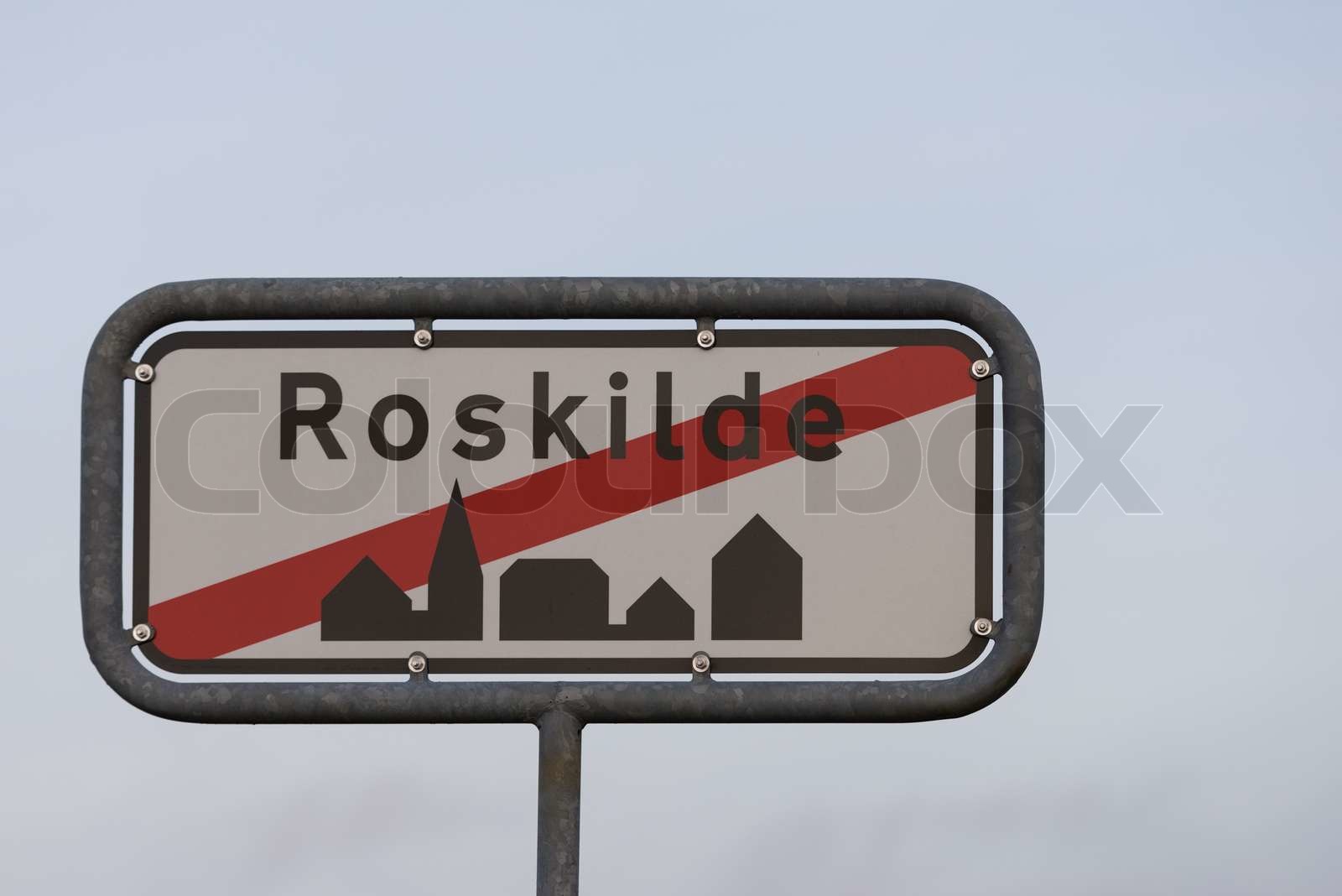 Byskilt ved Roskilde | Stock foto | Colourbox