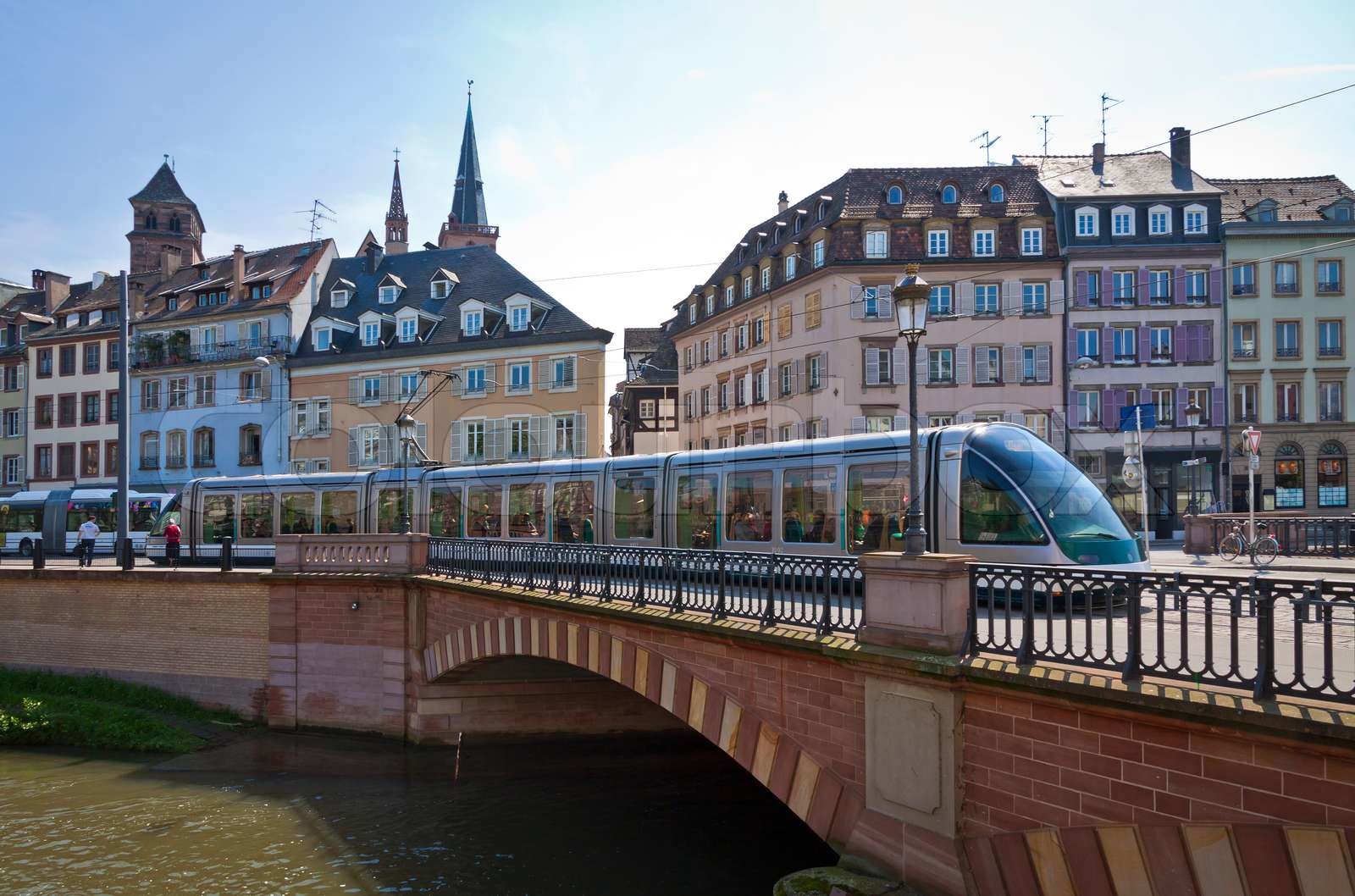 Modern tram on the streets of Strasbourg, France | Stock image | Colourbox