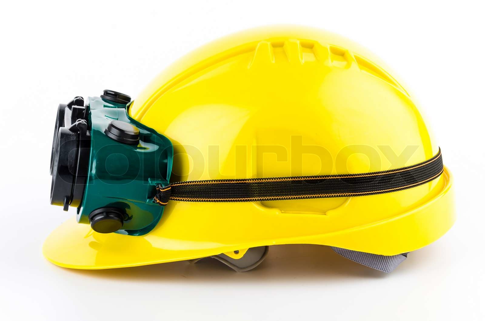 Safety helmet and goggles glasses isolated on white background | Stock ...