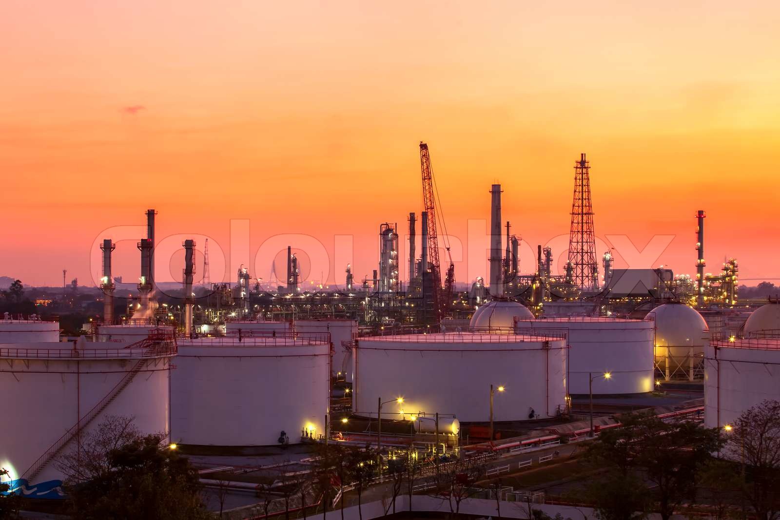 Oil refinery | Stock image | Colourbox