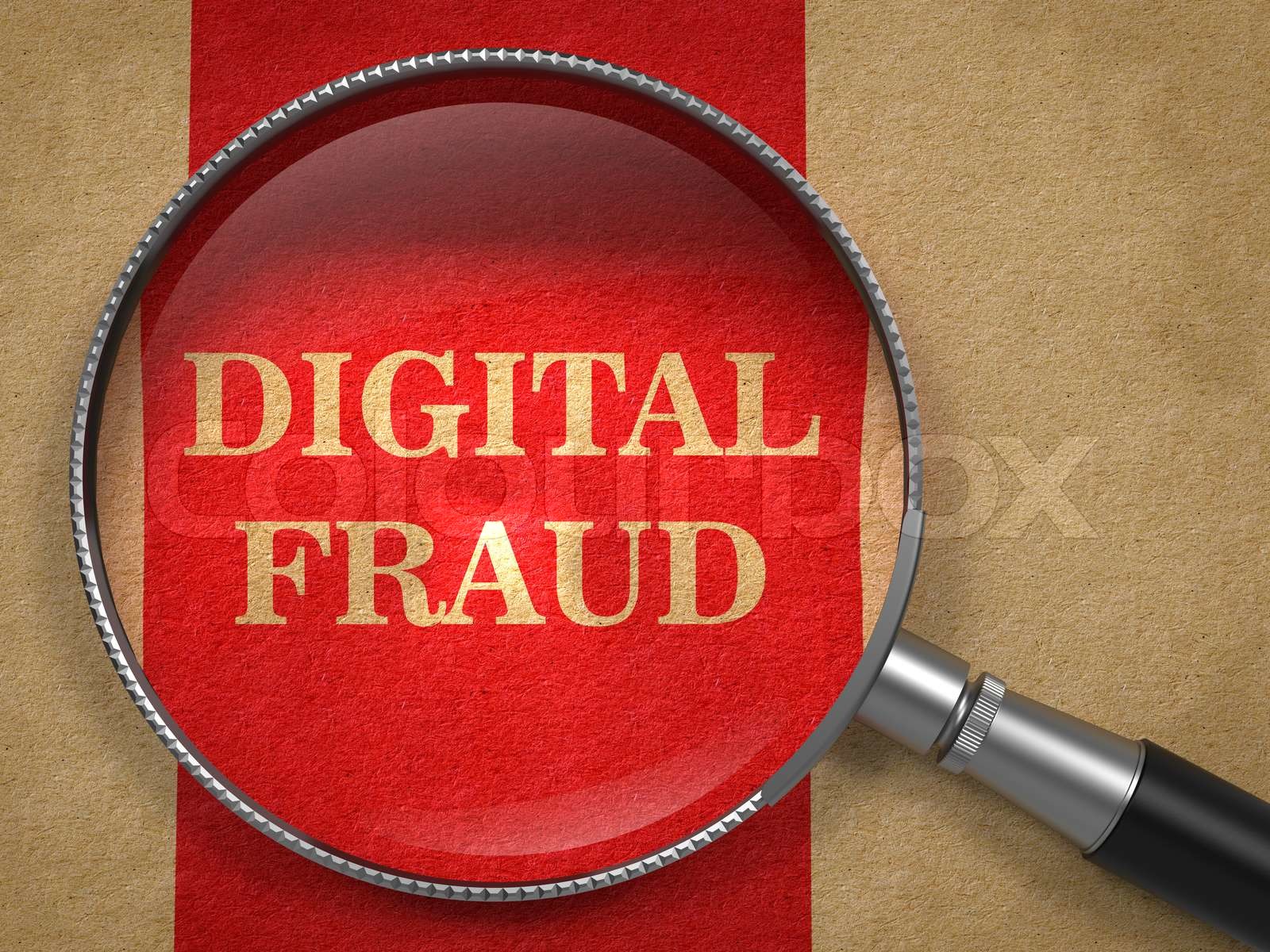 Digital Fraud Through Magnifying Glass. | Stock image | Colourbox