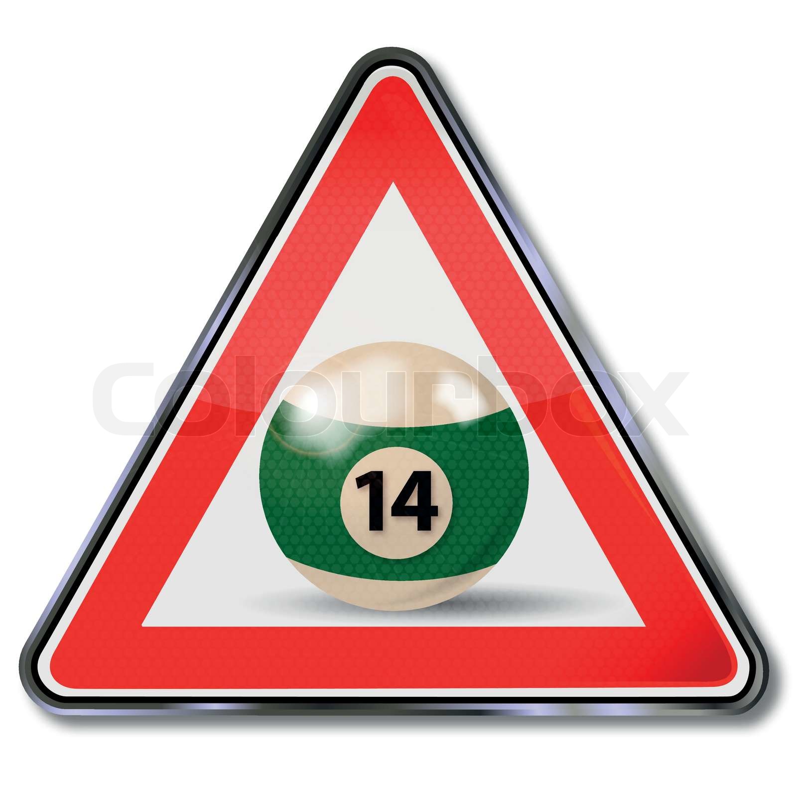Schild Billardkugel Nummer 14 | Stock-Vektor | Colourbox