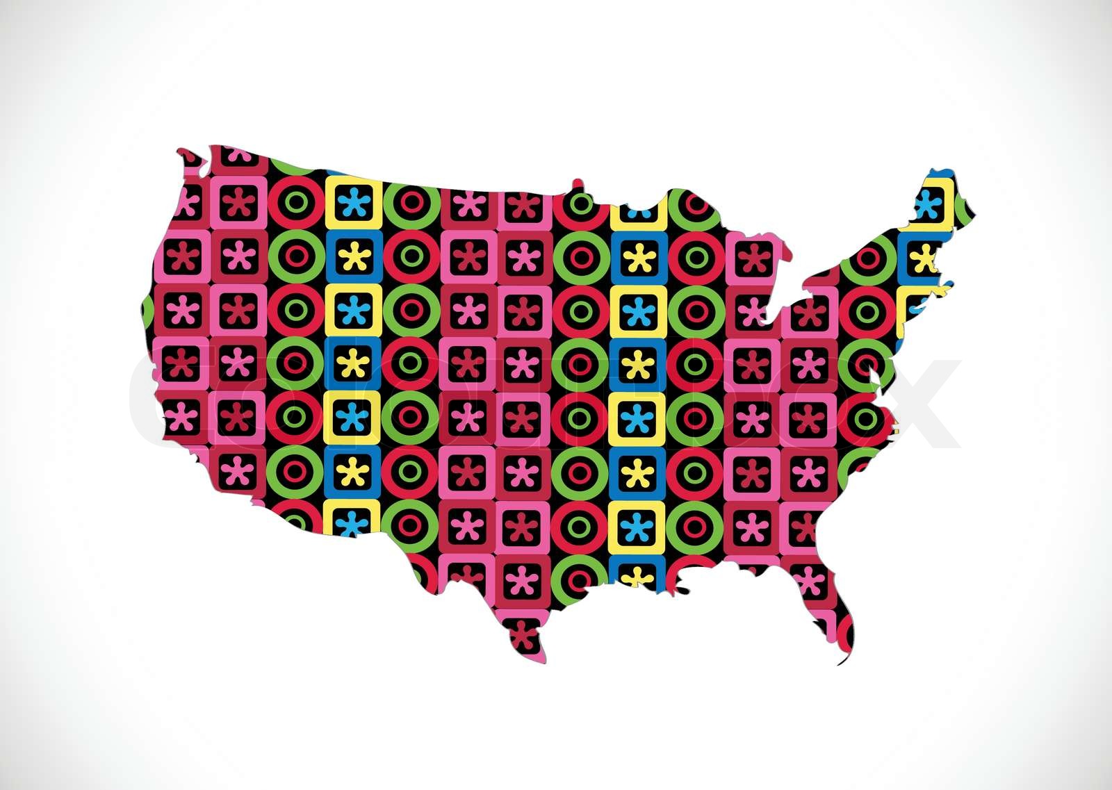 Map of USA in idea design | Stock vector | Colourbox