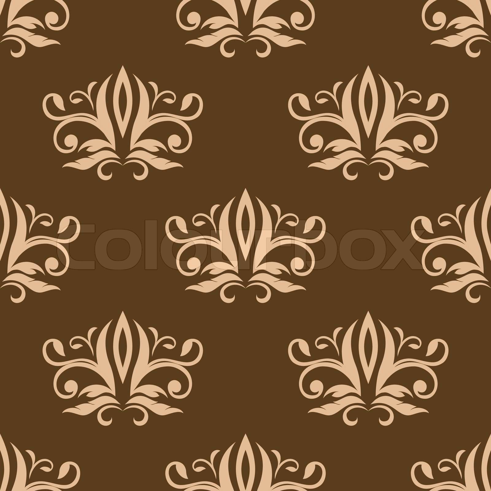 Brown and beige seamless arabesque pattern | Stock vector | Colourbox