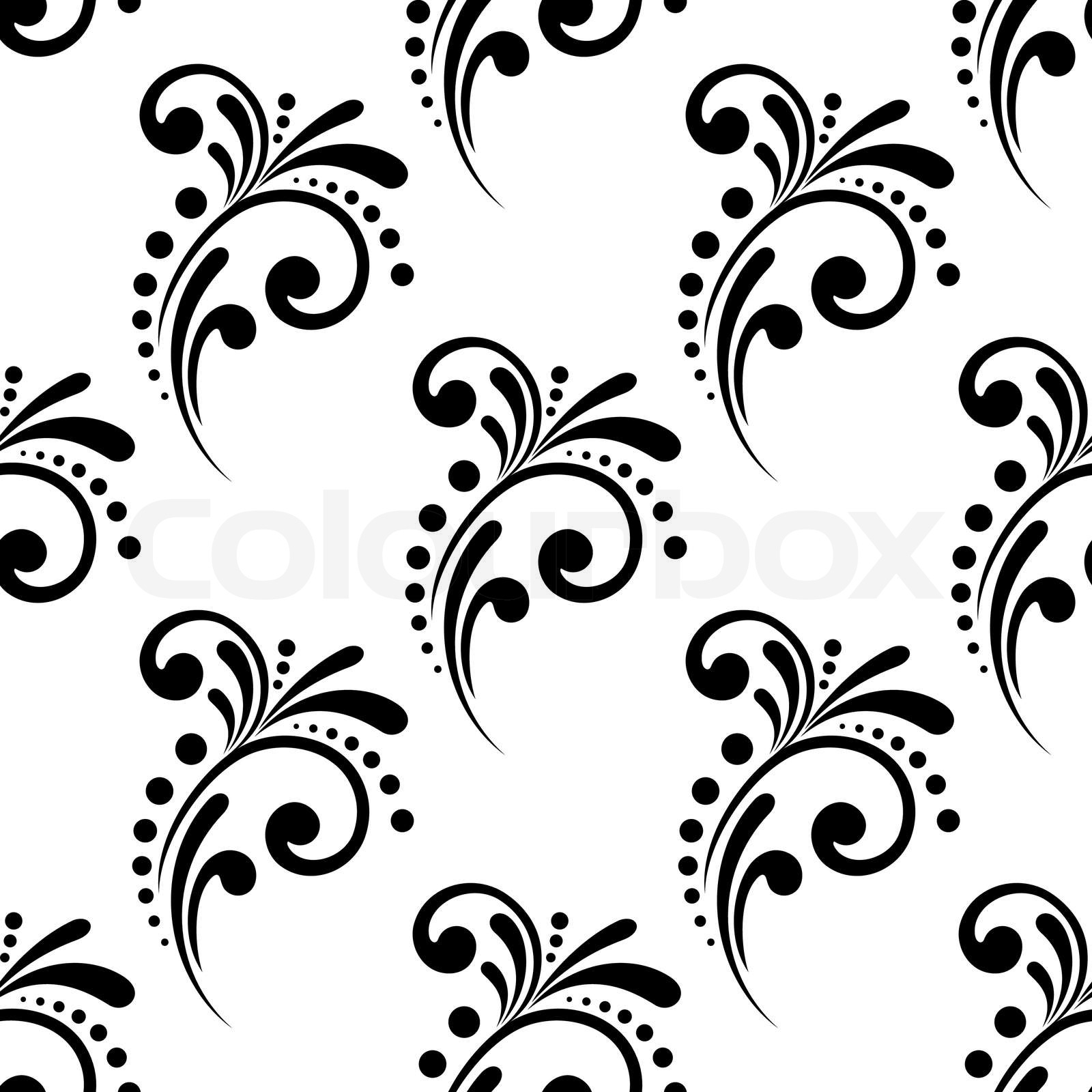 Vintage scrolling floral seamless pattern | Stock vector | Colourbox