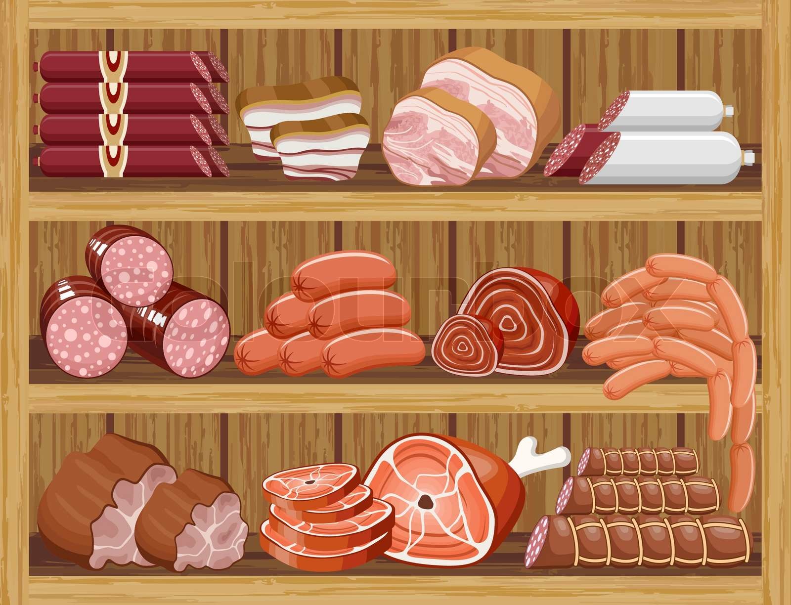Meat market. | Stock vector | Colourbox