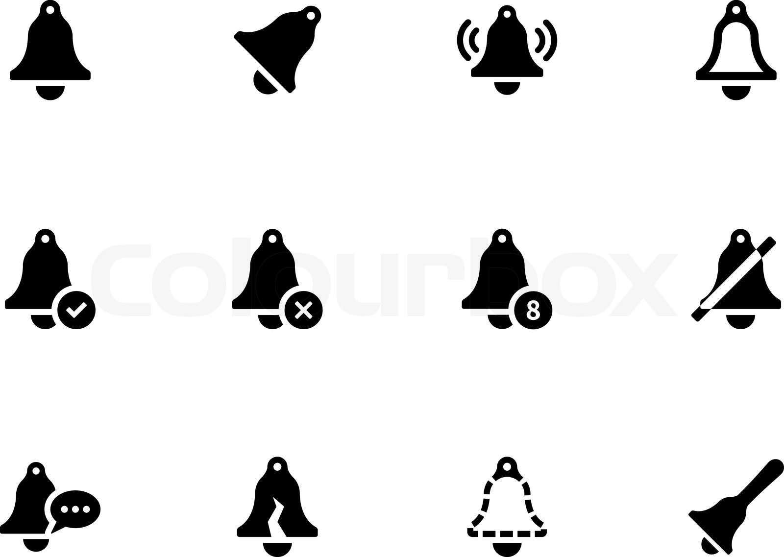 Glocke-Symbole auf weißem Hintergrund. | Stock-Vektor | Colourbox