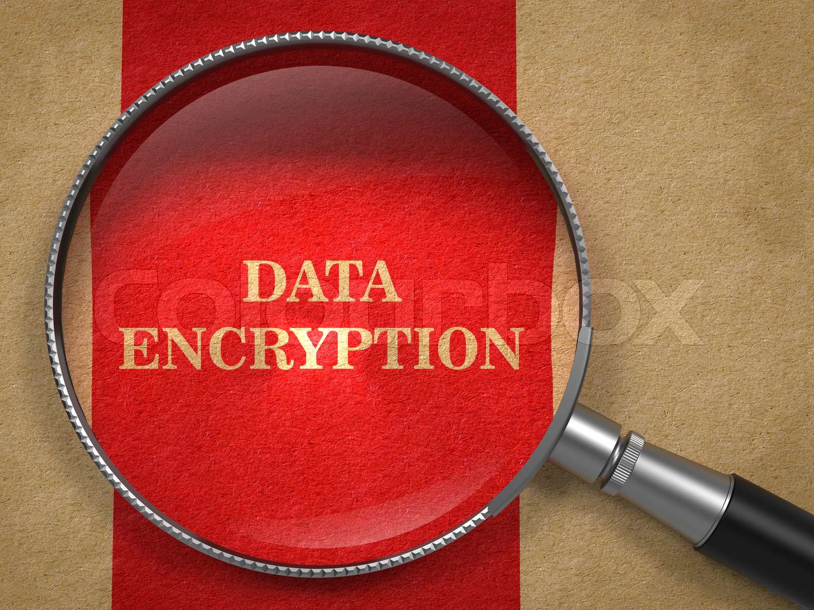 Data Encryption. Magnifying Glass on Old Paper. | Stock image | Colourbox
