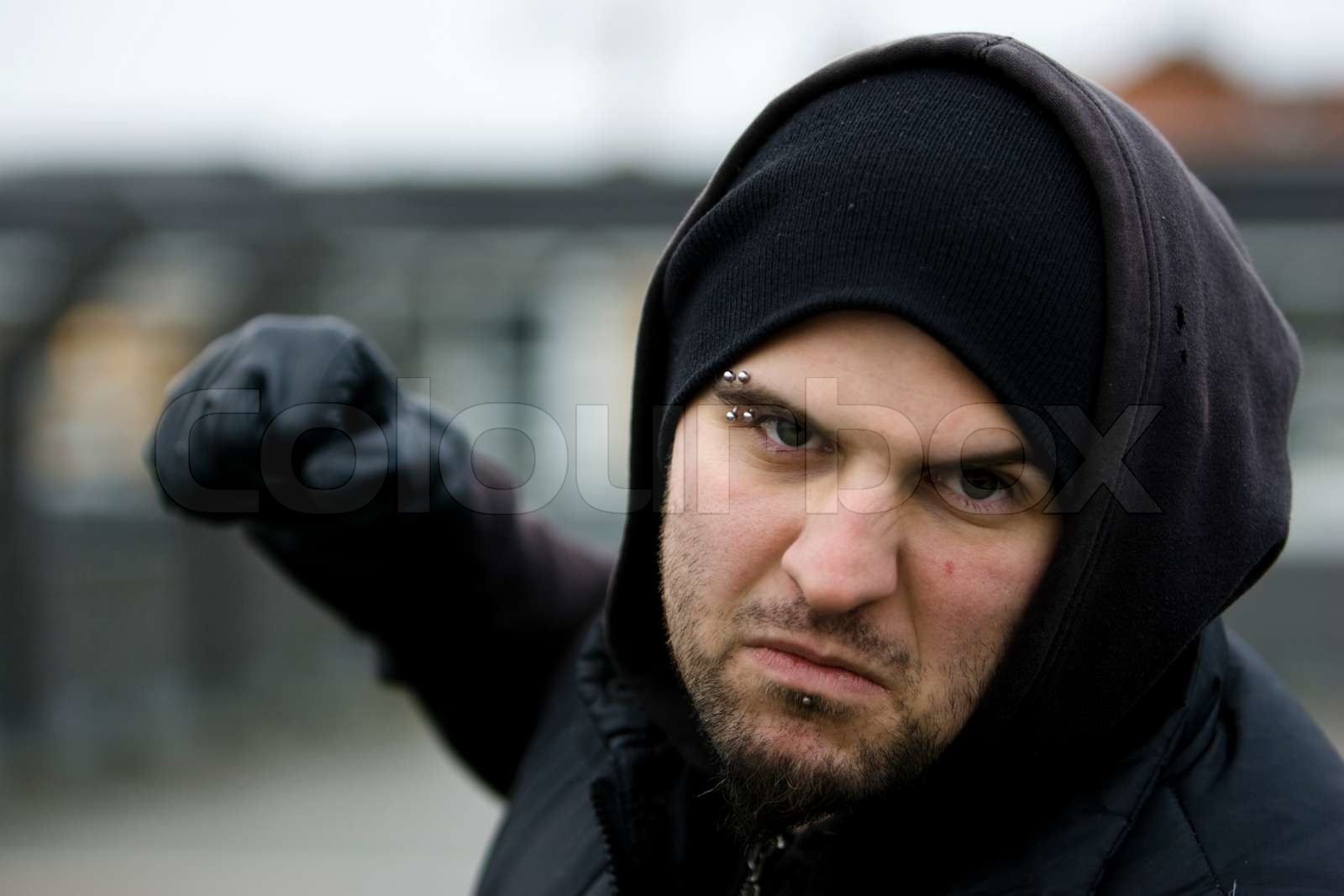 Face of a male mugger | Stock image | Colourbox