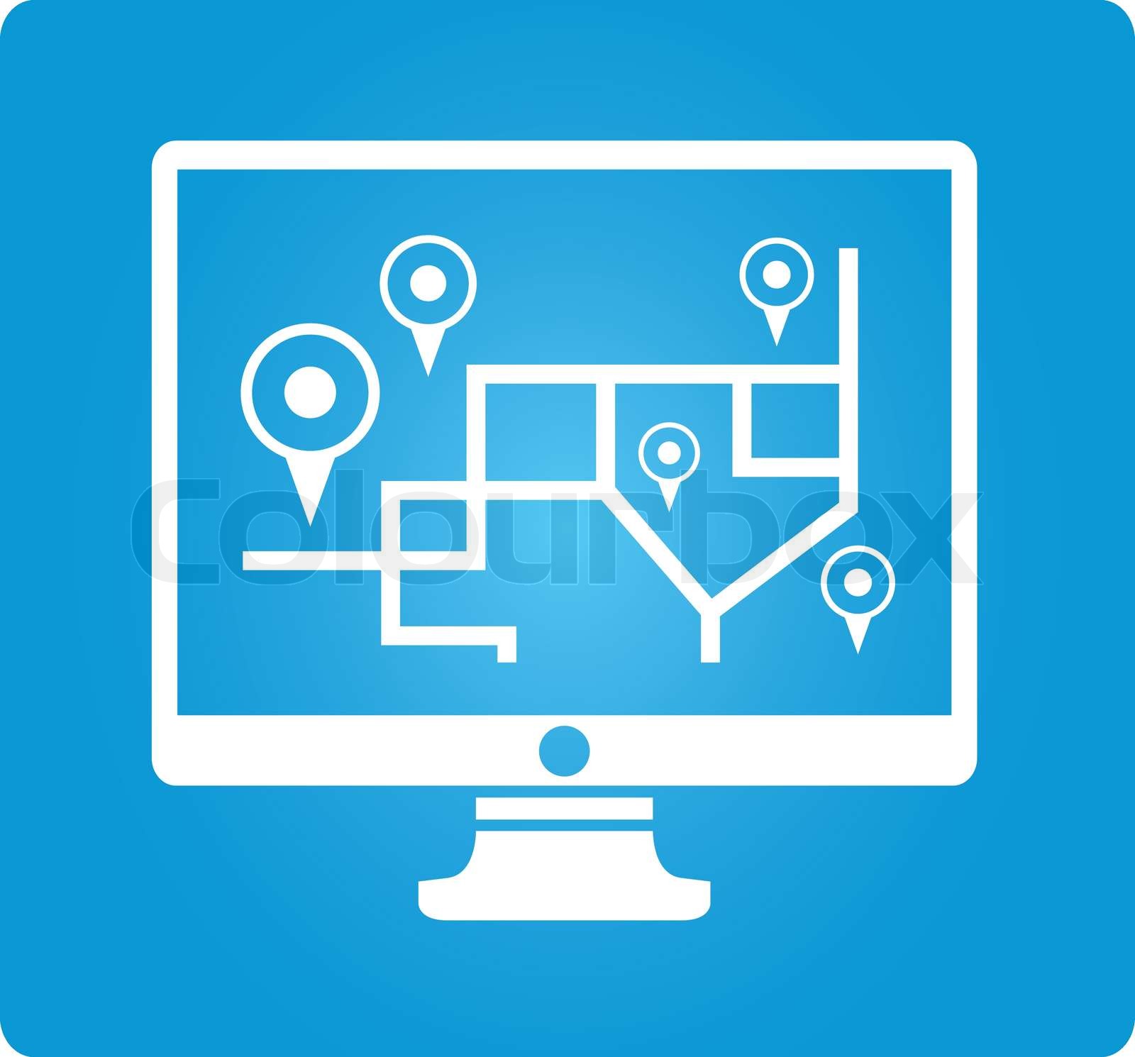 GPS, map tracking | Stock vector | Colourbox