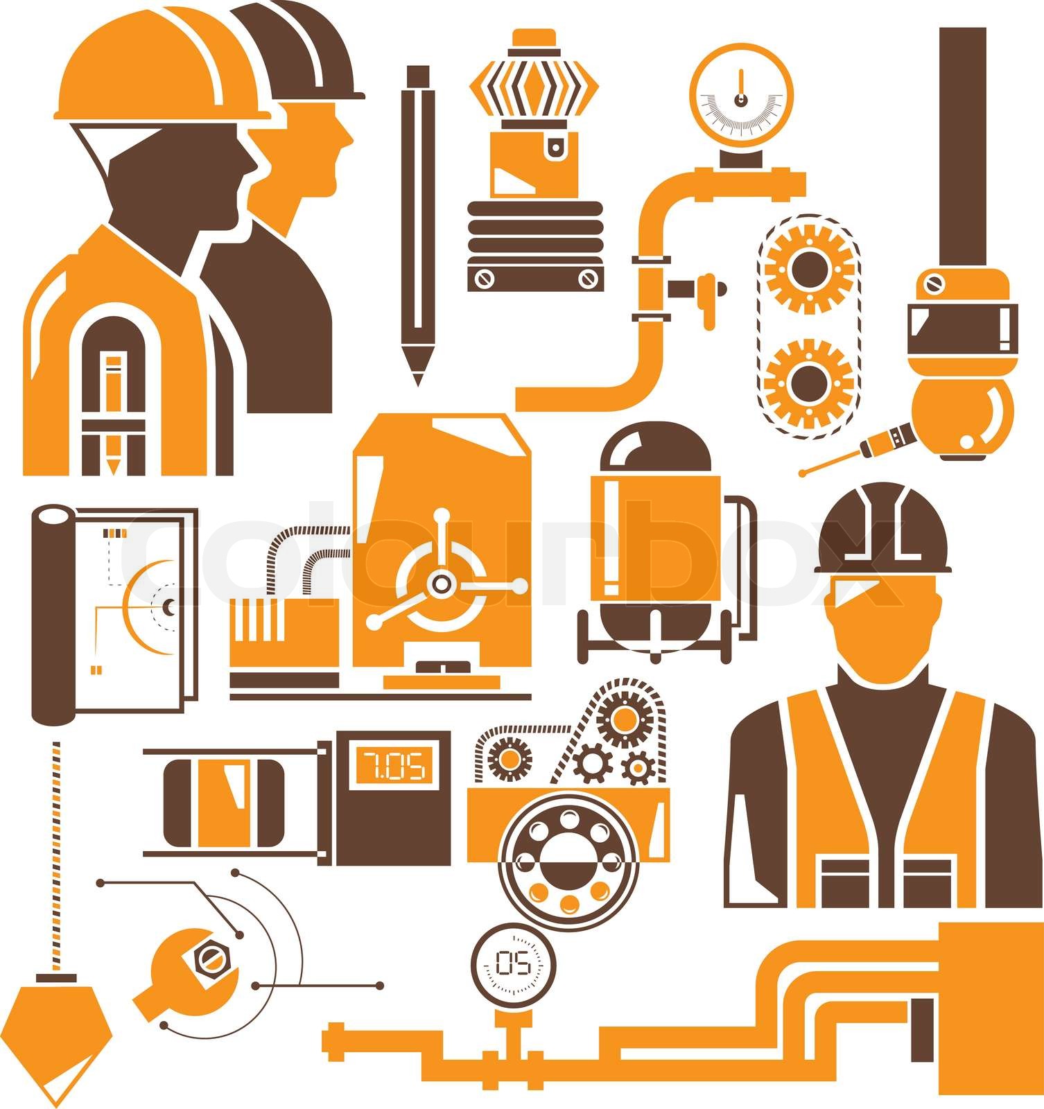 industrial engineering set | Stock vector | Colourbox