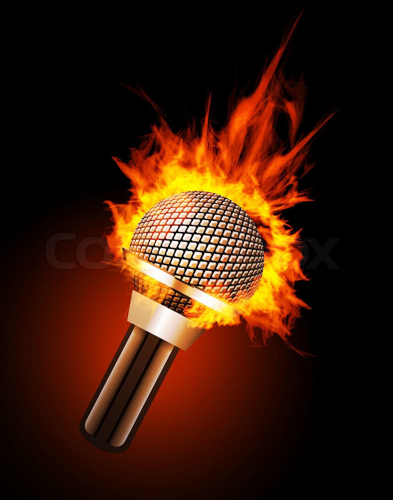 Microphone in Fire | Stock image | Colourbox