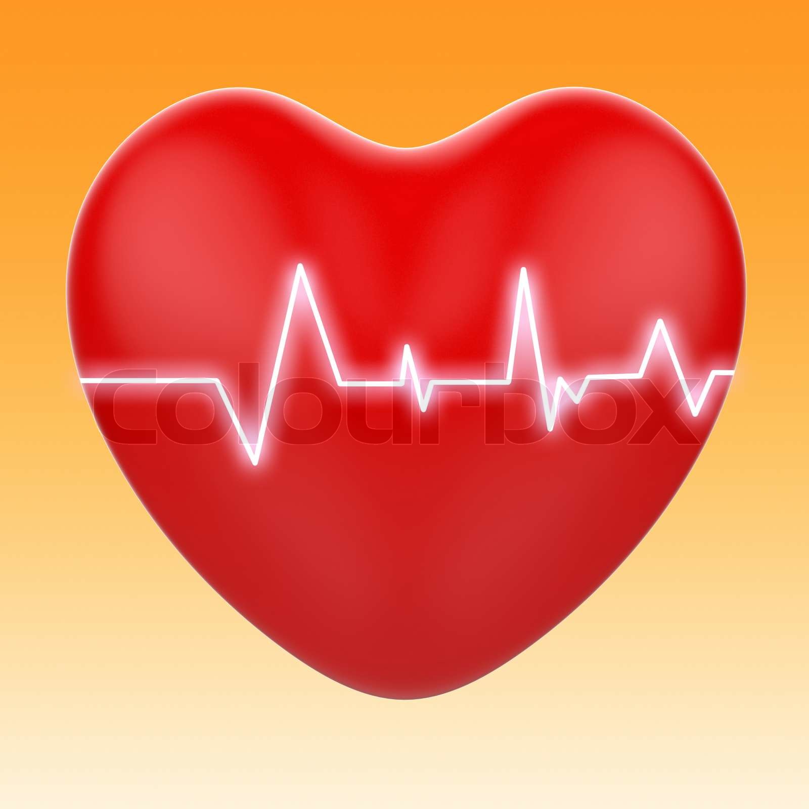Electro On Heart Means Cardiology Or Heart Health | Stock image | Colourbox