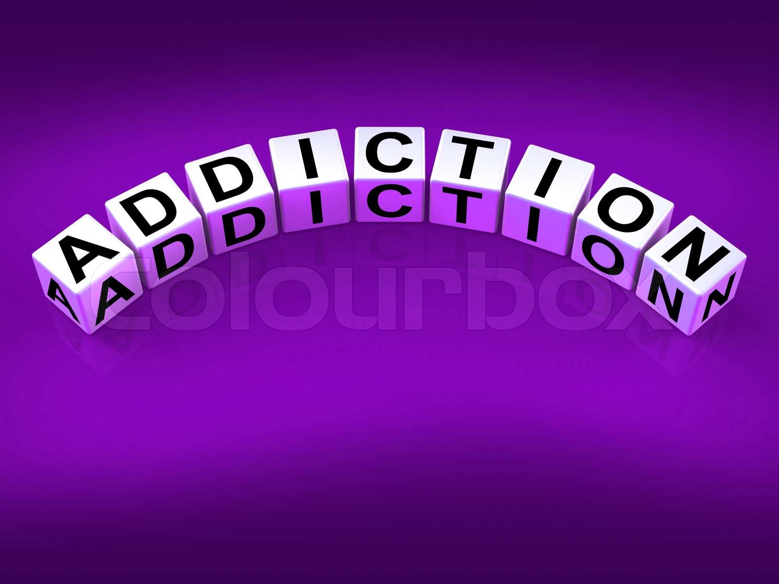 Addiction Blocks Represent Obsession Dependence and Cravings | Stock ...