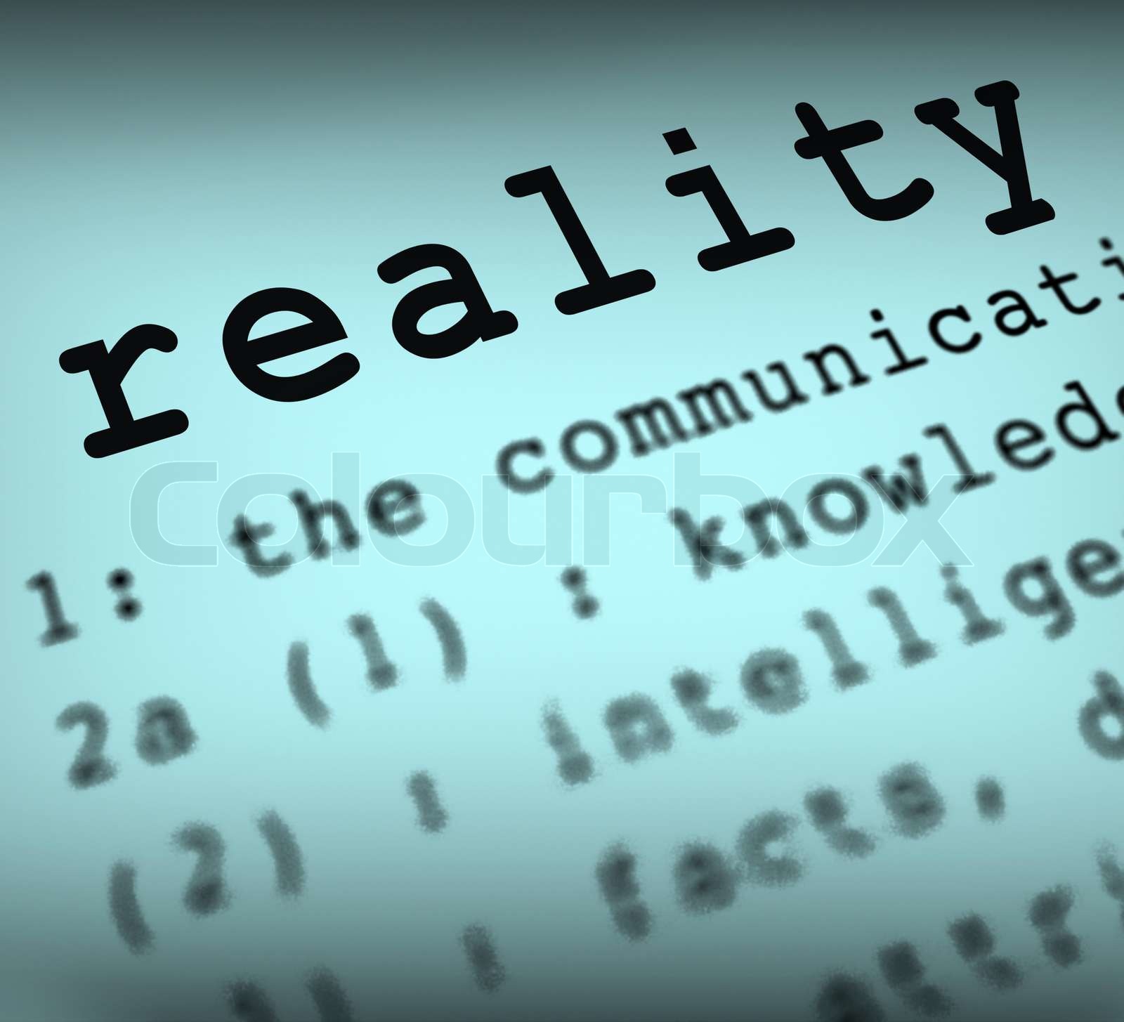 Reality Definition Shows Certainty And Facts | Stock image | Colourbox
