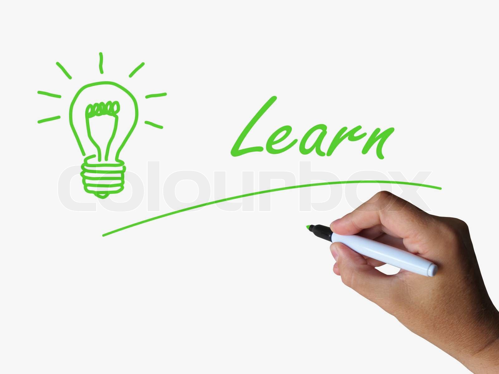 Learn and Lightbulb Means Training and Learning Skills or Knowle ...