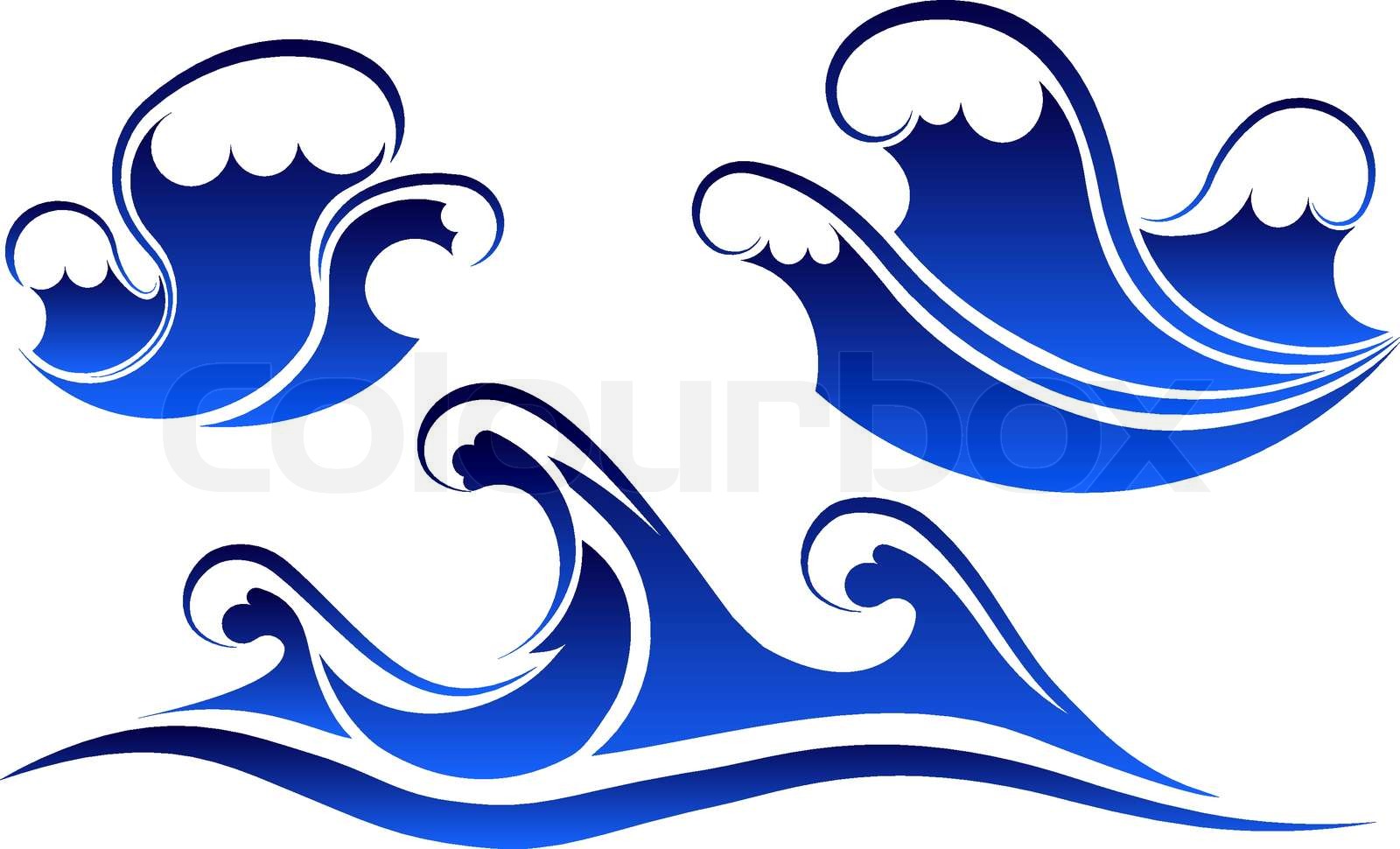 Reihe von dekorativen Wellen | Stock-Vektor | Colourbox