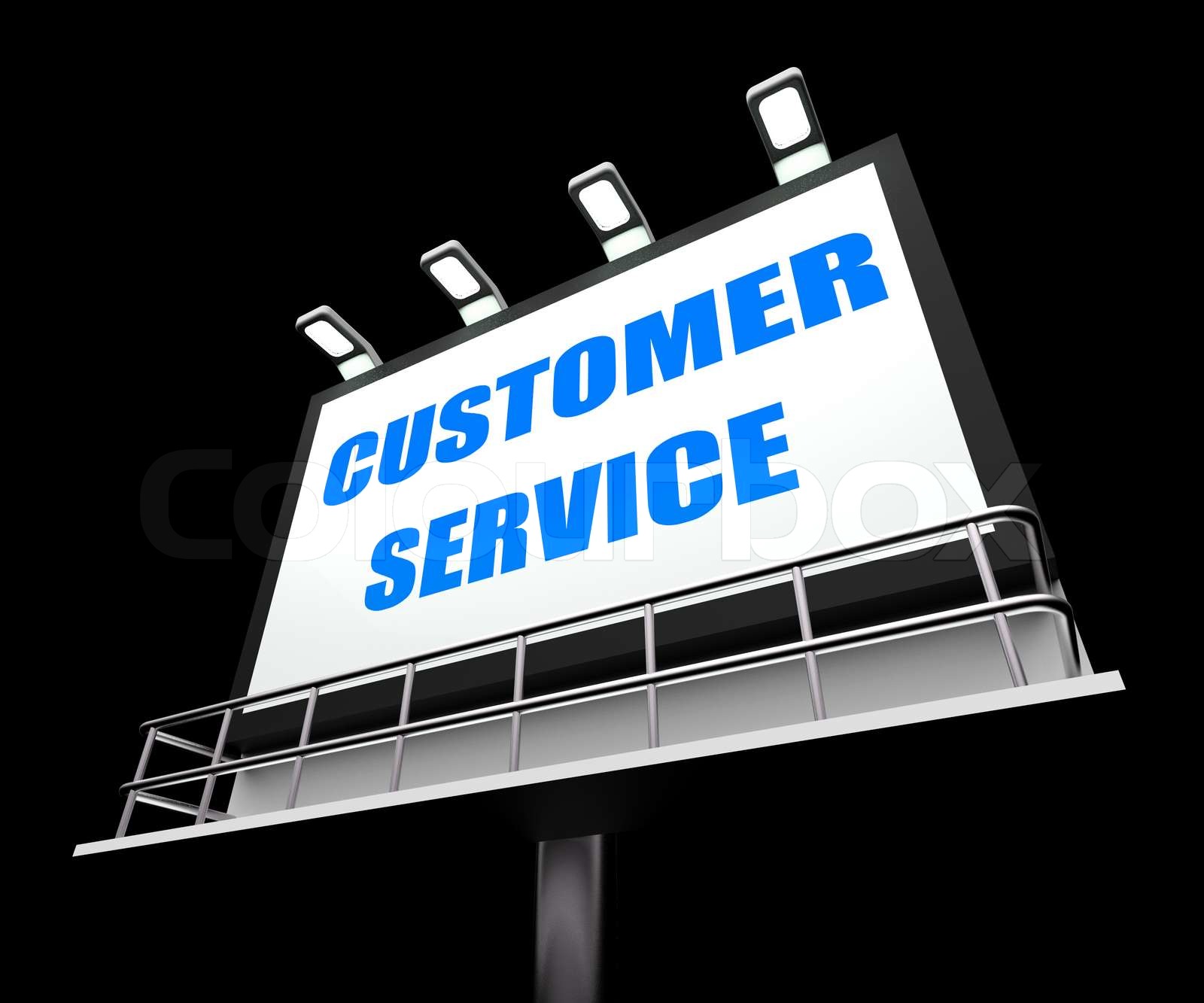 Customer Service Media Sign Means Consumer Assistance and Servin ...