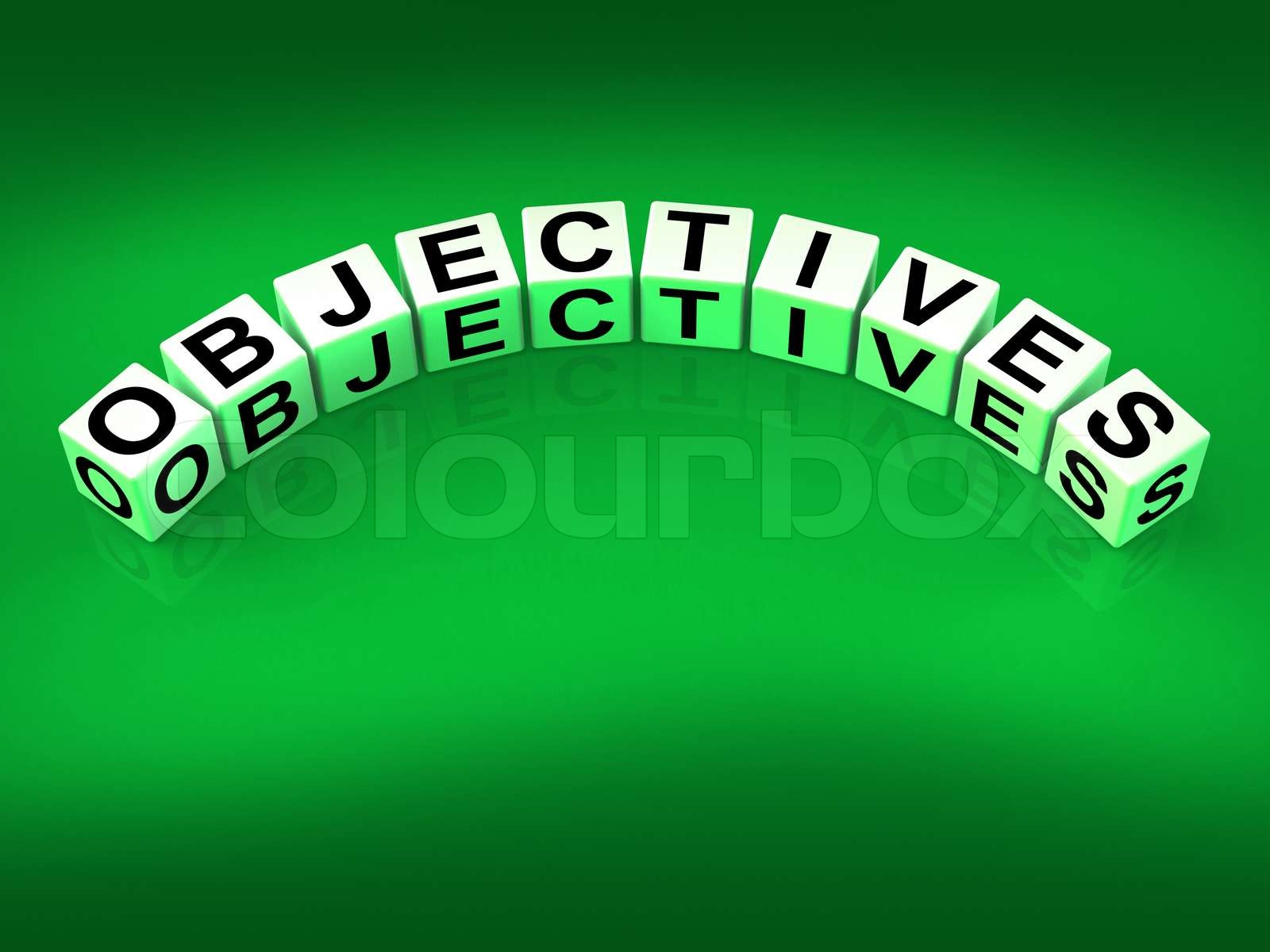 Objectives Blocks Show Motivation Aims and Goals | Stock image | Colourbox