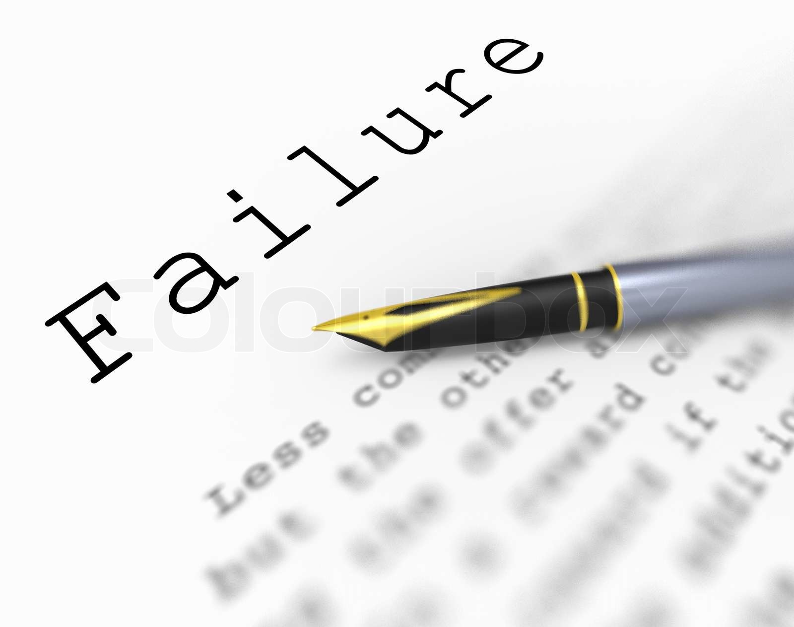 Failure Word Shows Unsuccessful Deficient Or Underachieving | Stock ...