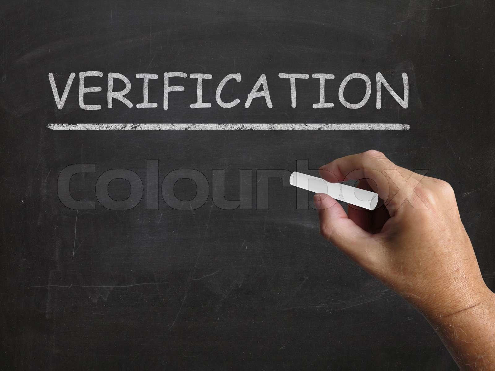 Überprüfung Tafel zeigt Beweis Bestätigung und Anerkennung | Stock Bild ...