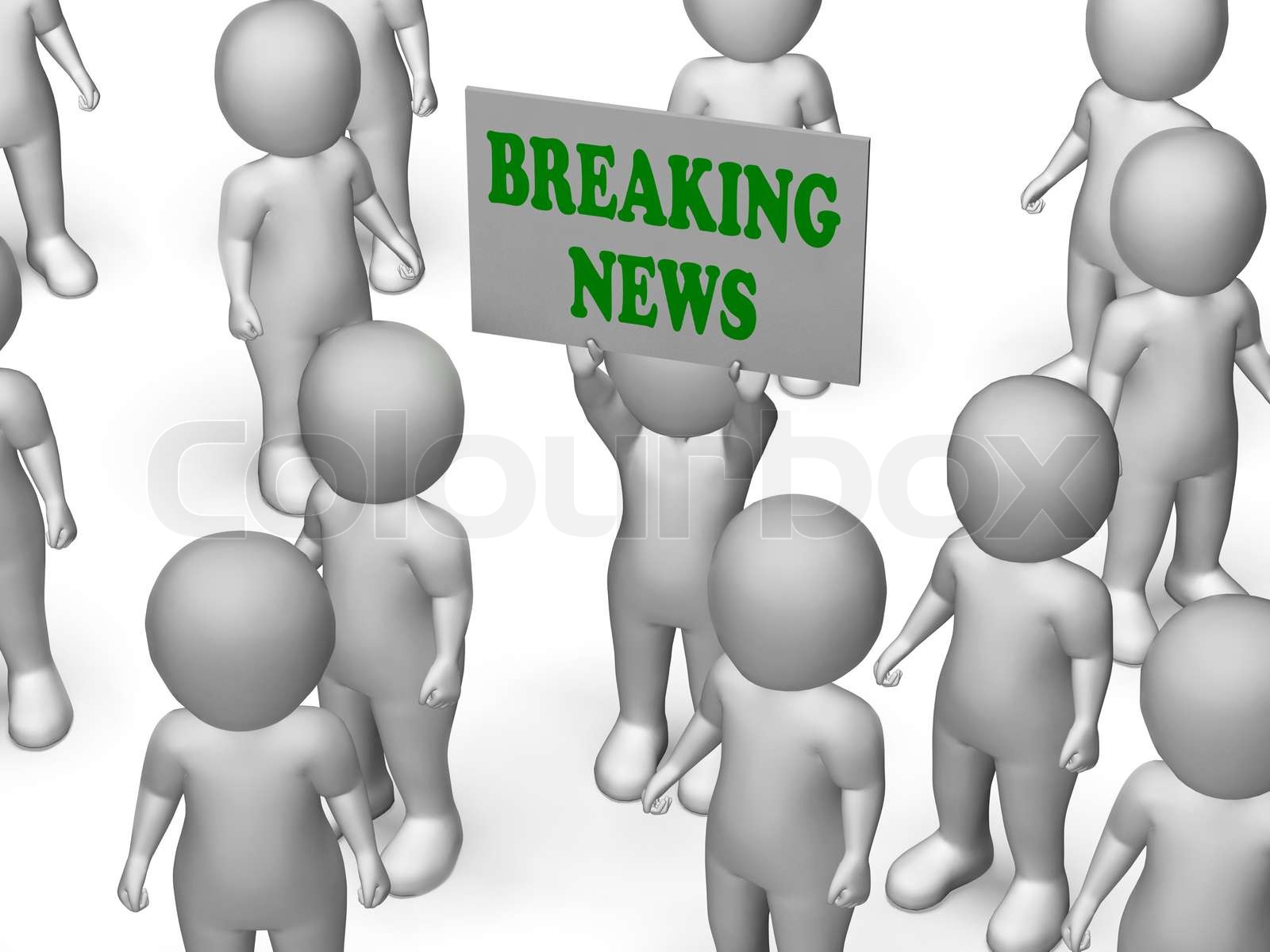 Breaking News Board Character Shows News Flash And Updates | Stock ...