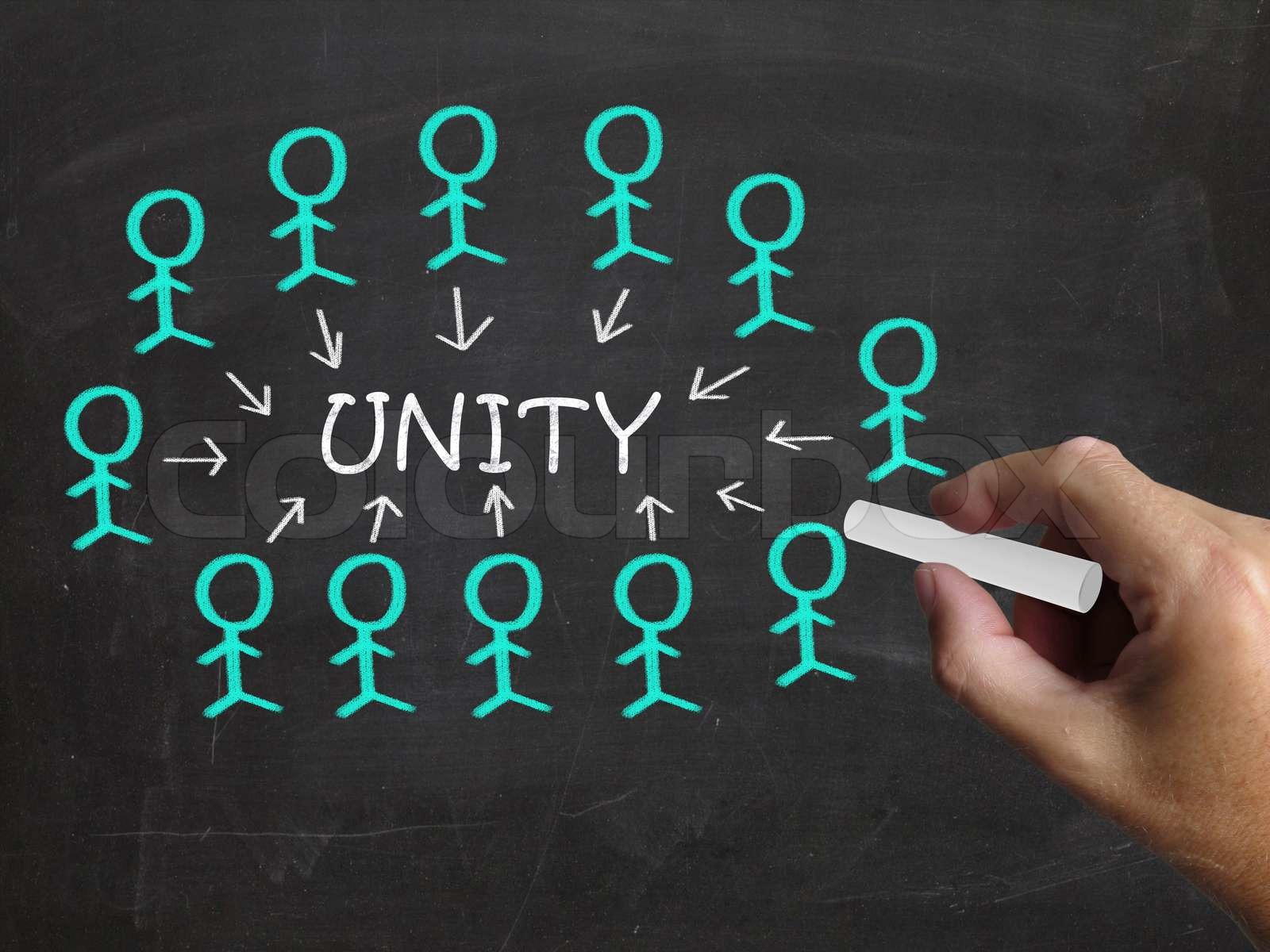 Unity On Blackboard Shows Partner Unity Or Cooperation Stock Image Colourbox 6687