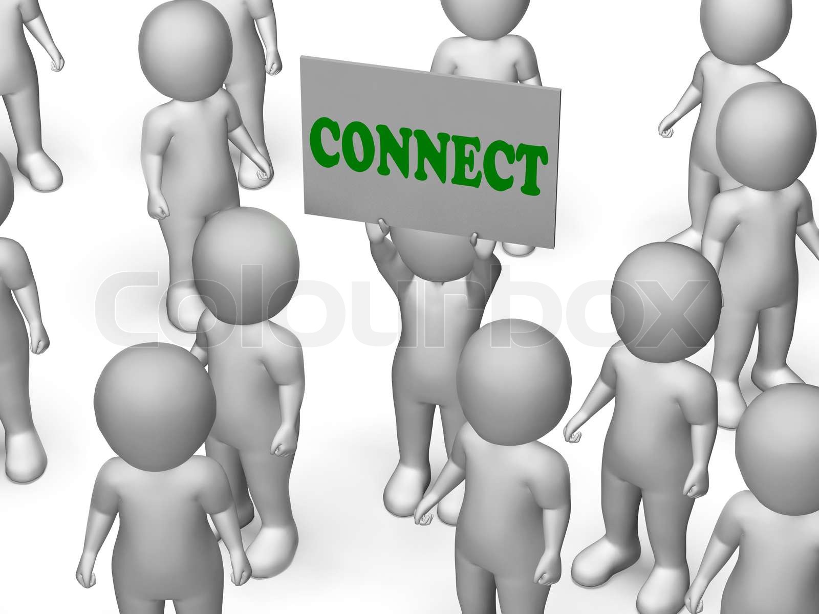 Connect Board Character Means Networking And Global Communicatio ...