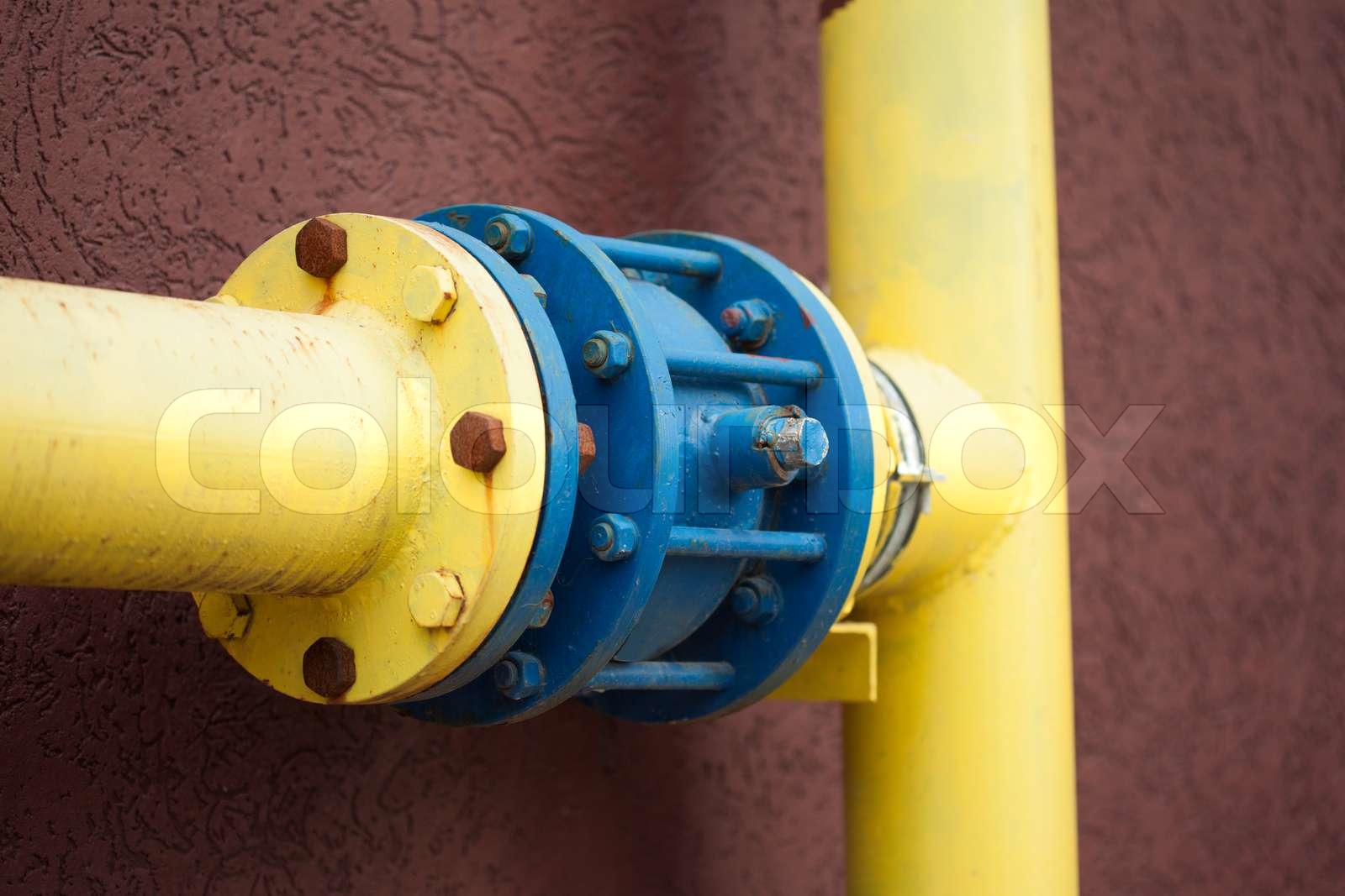 yellow gas pipe | Stock image | Colourbox