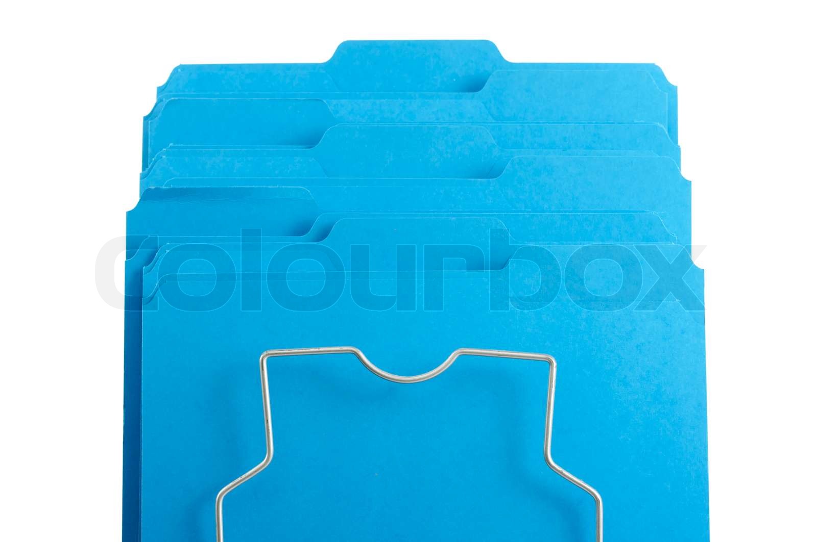 Blue File Folders in Rack. | Stock image | Colourbox
