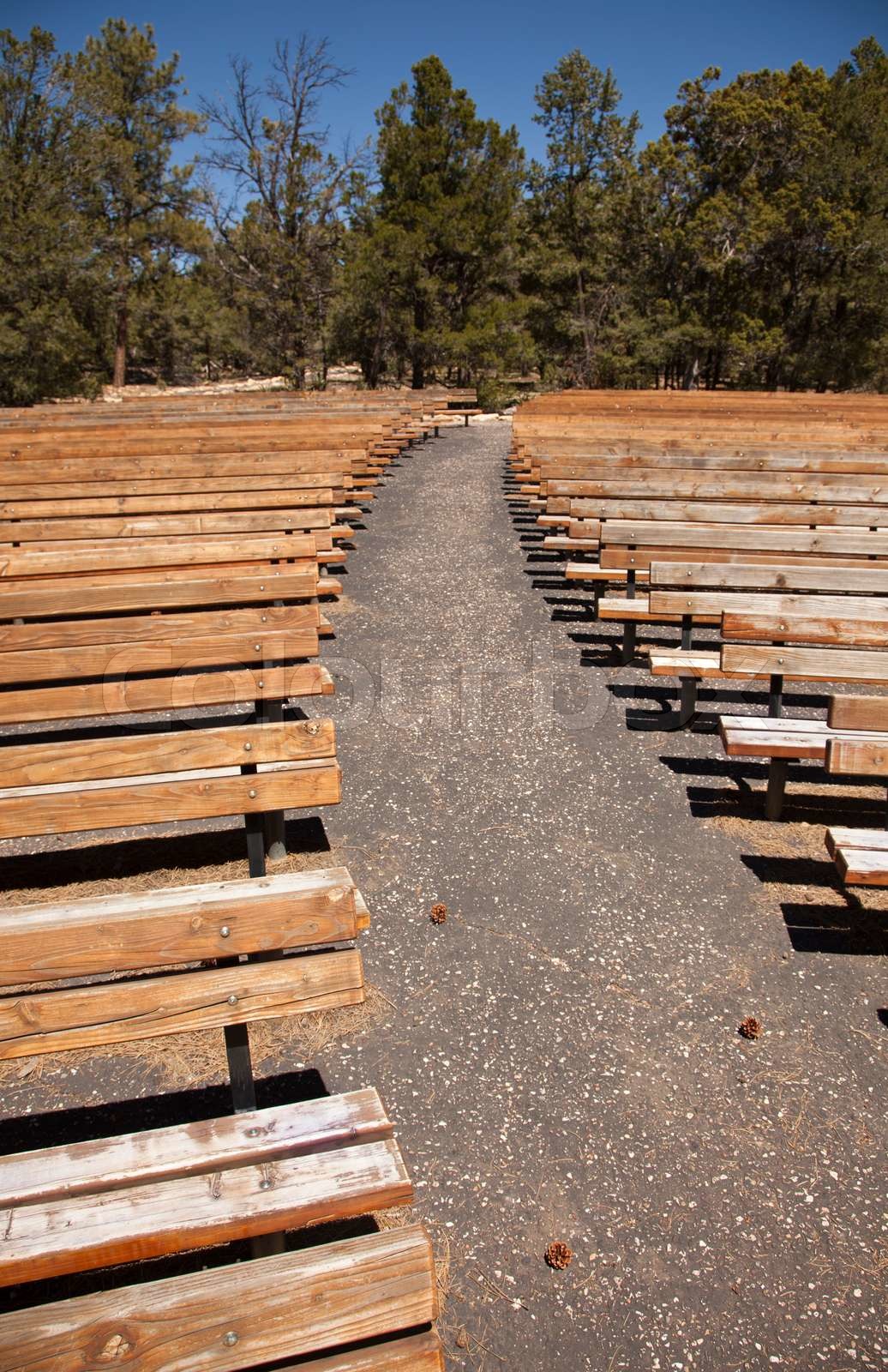 Outdoor Wooden Amphitheater Seating Abstract | Stock image | Colourbox