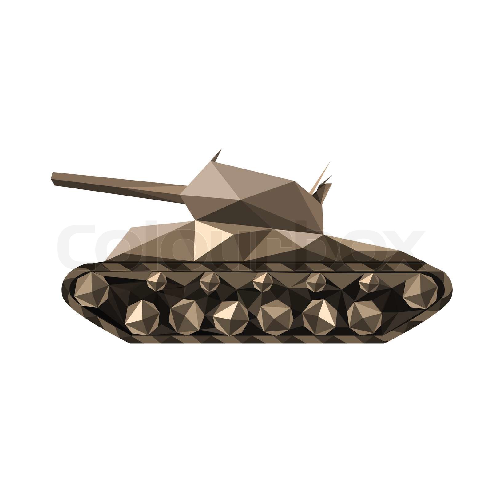 Illustration of abstract geometric polygonal tank | Stock vector ...